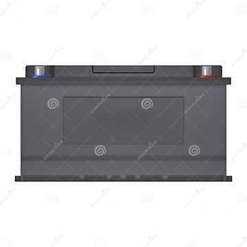 Car Battery Front View Isolated on White Background. Stock Vector ...