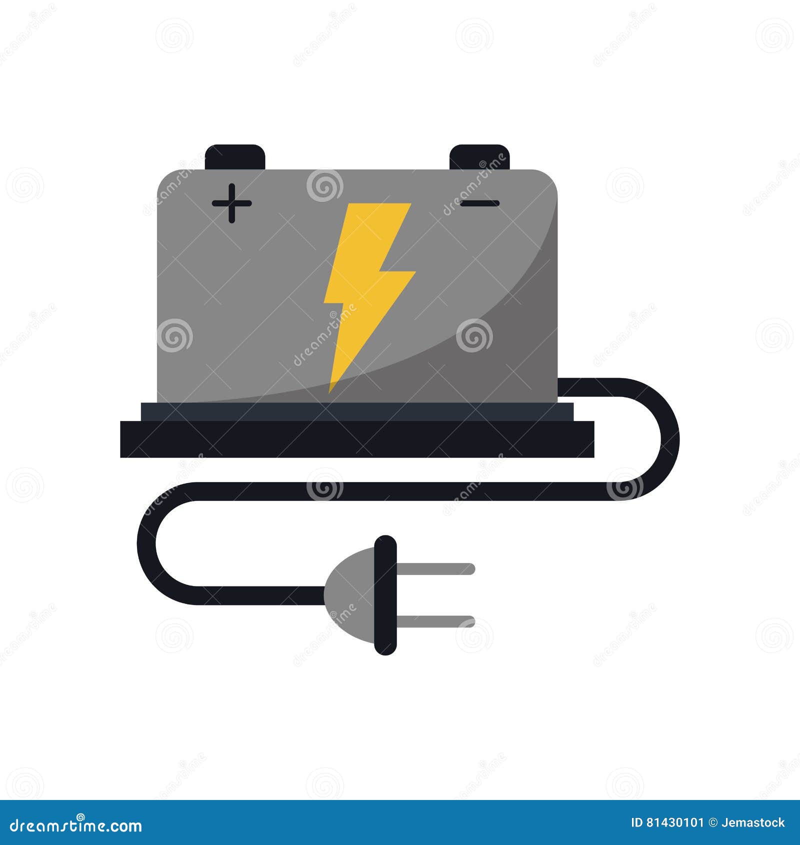 Car Battery High Voltage Mechanic Cable Stock Vector - Illustration of ...