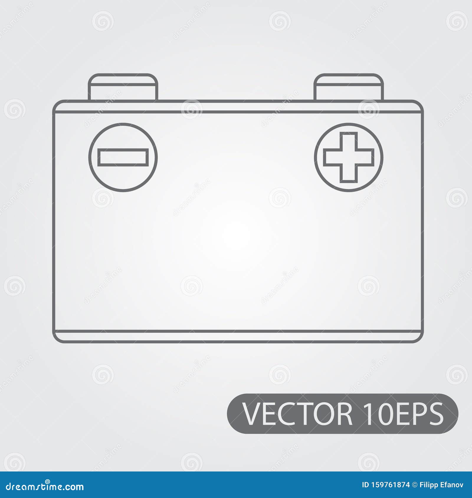 Car Battery Icon Black and White Outline Drawing Stock Illustration ...