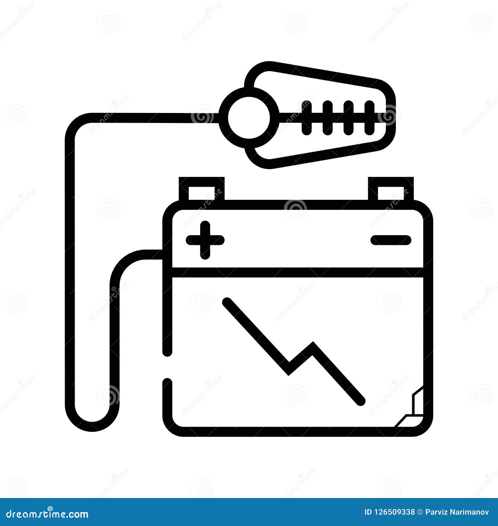 Car battery icon stock illustration. Illustration of dashboard - 126509338