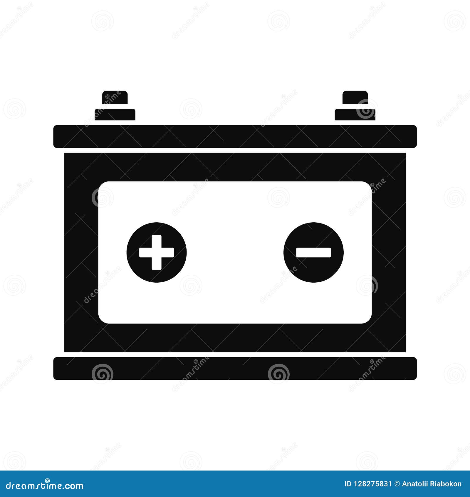 Car Battery Icon, Simple Style Stock Vector - Illustration of isolated ...