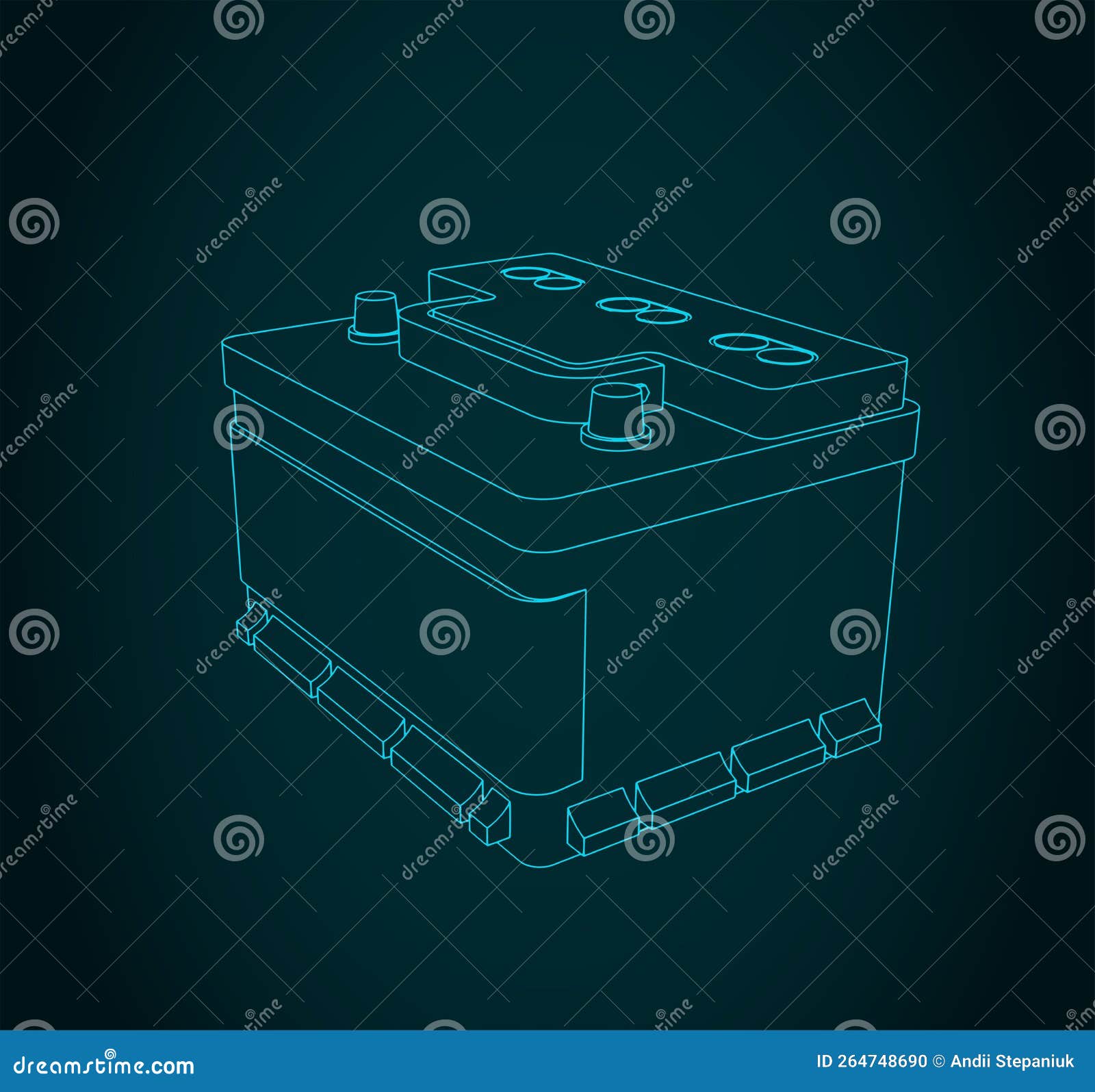 Car battery illustration stock vector. Illustration of alkaline - 264748690