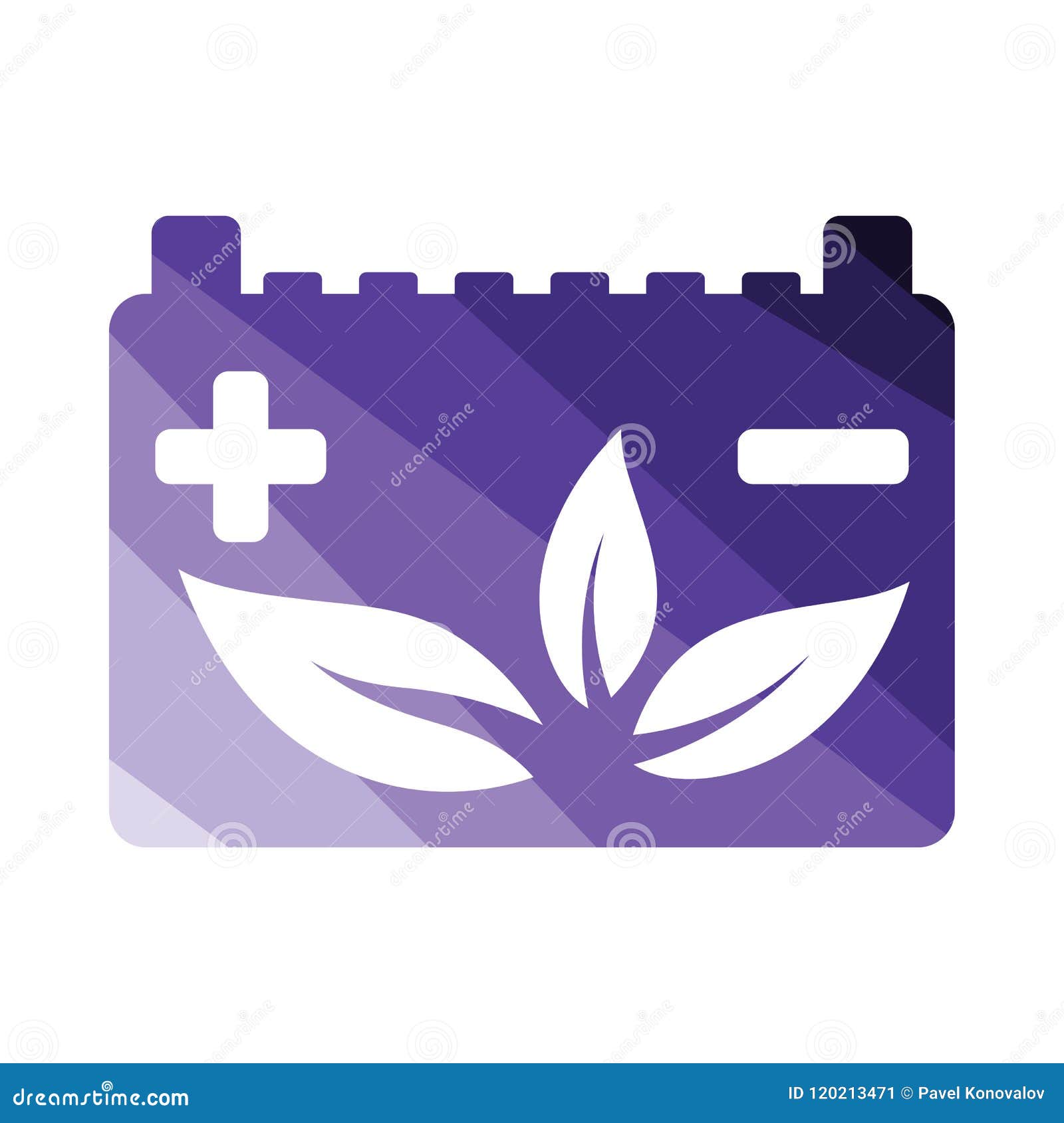 Car battery leaf icon stock vector. Illustration of flat - 120213471
