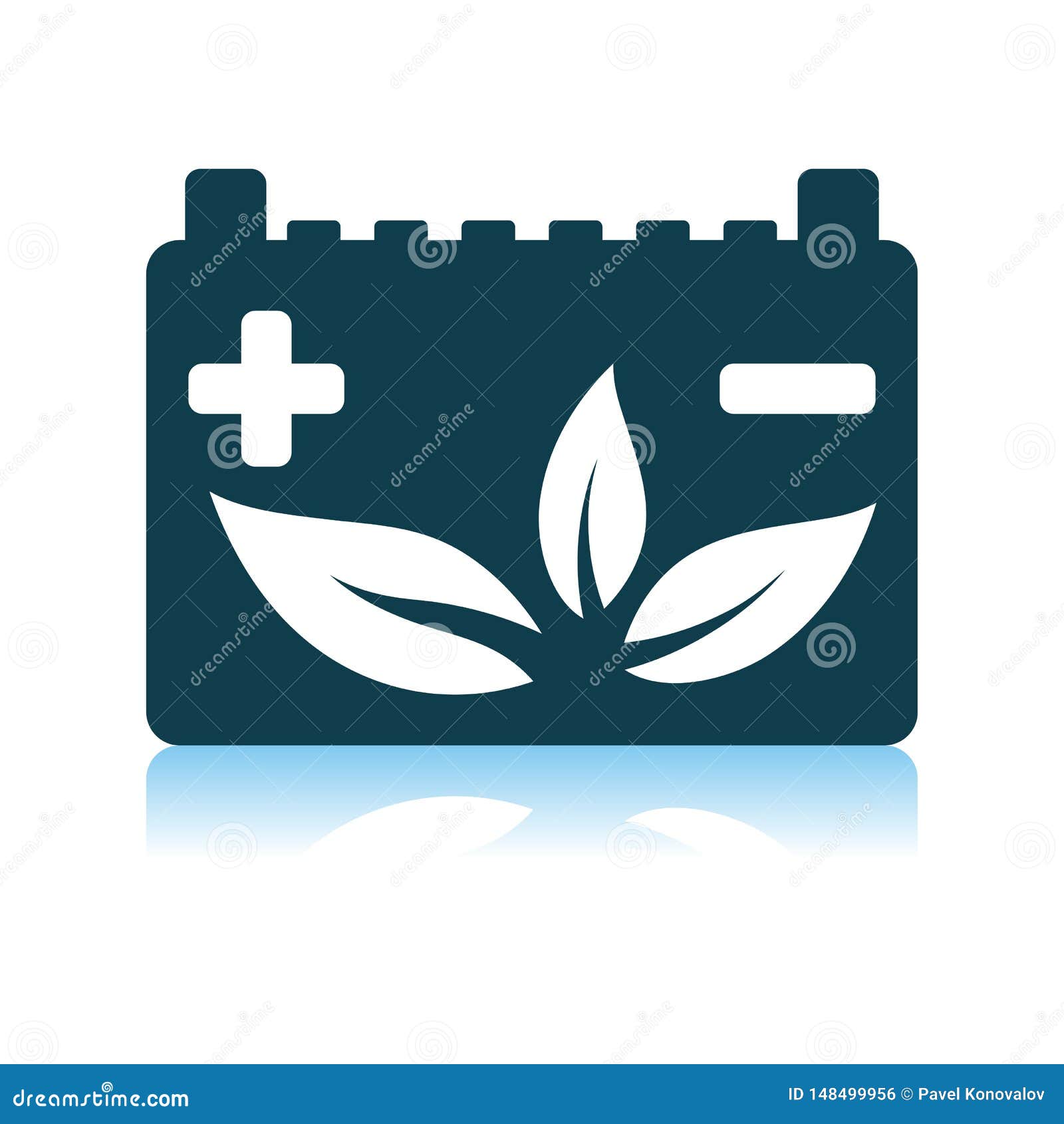 Car Battery with Leaf Icon stock vector. Illustration of green - 148499956