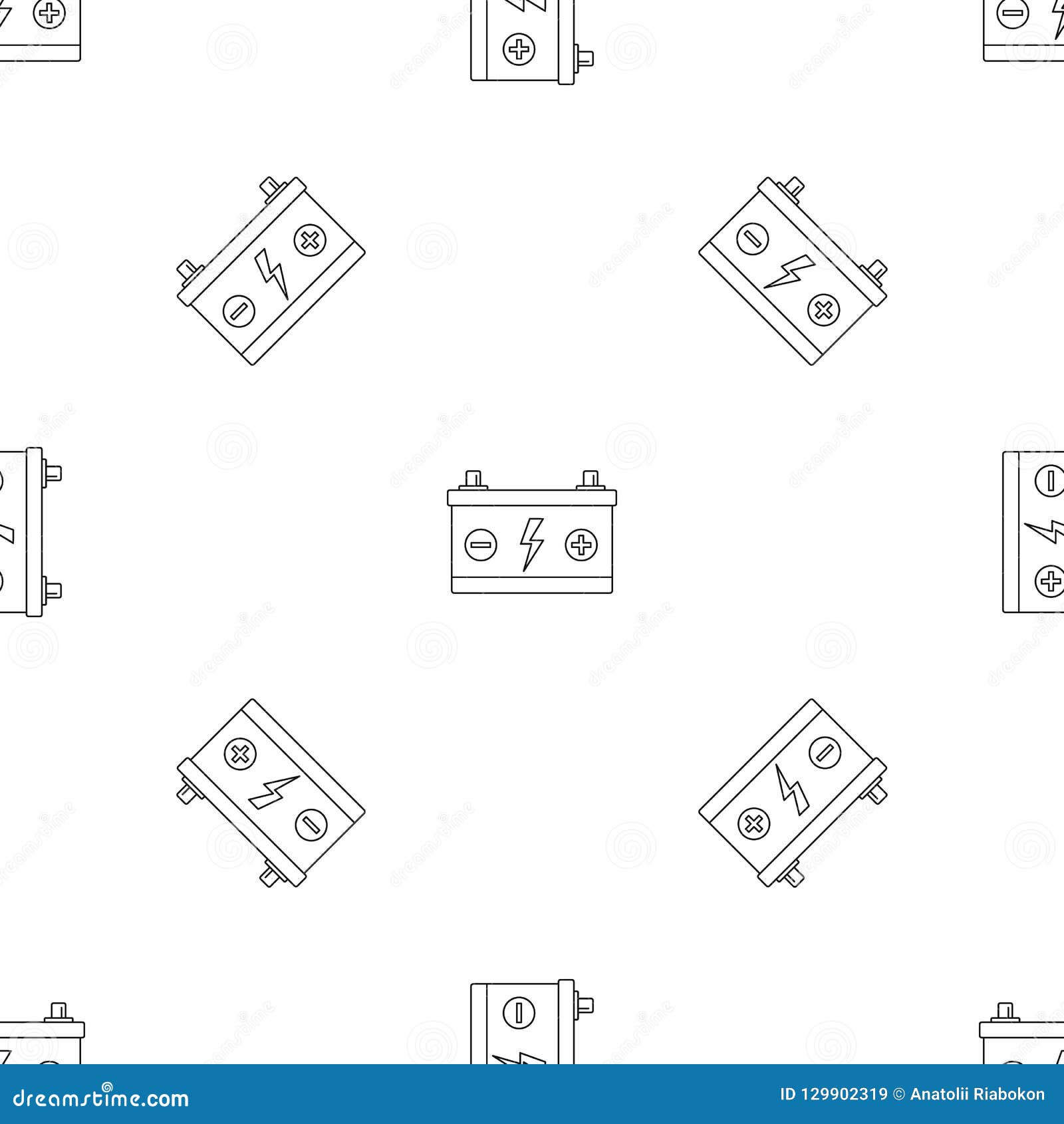 Car Battery Pattern Seamless Vector Stock Vector - Illustration of ...