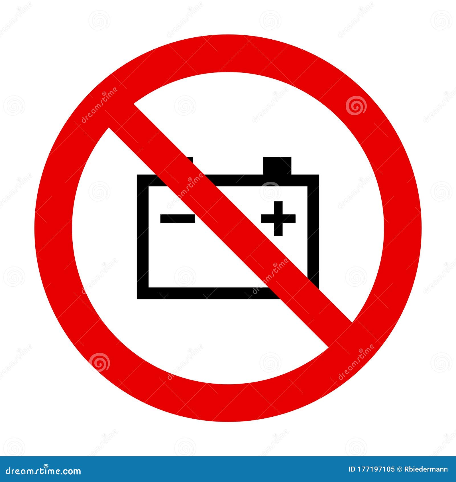 No Battery Allowed Restriction Of Cell Power Storage Danger Zone ...