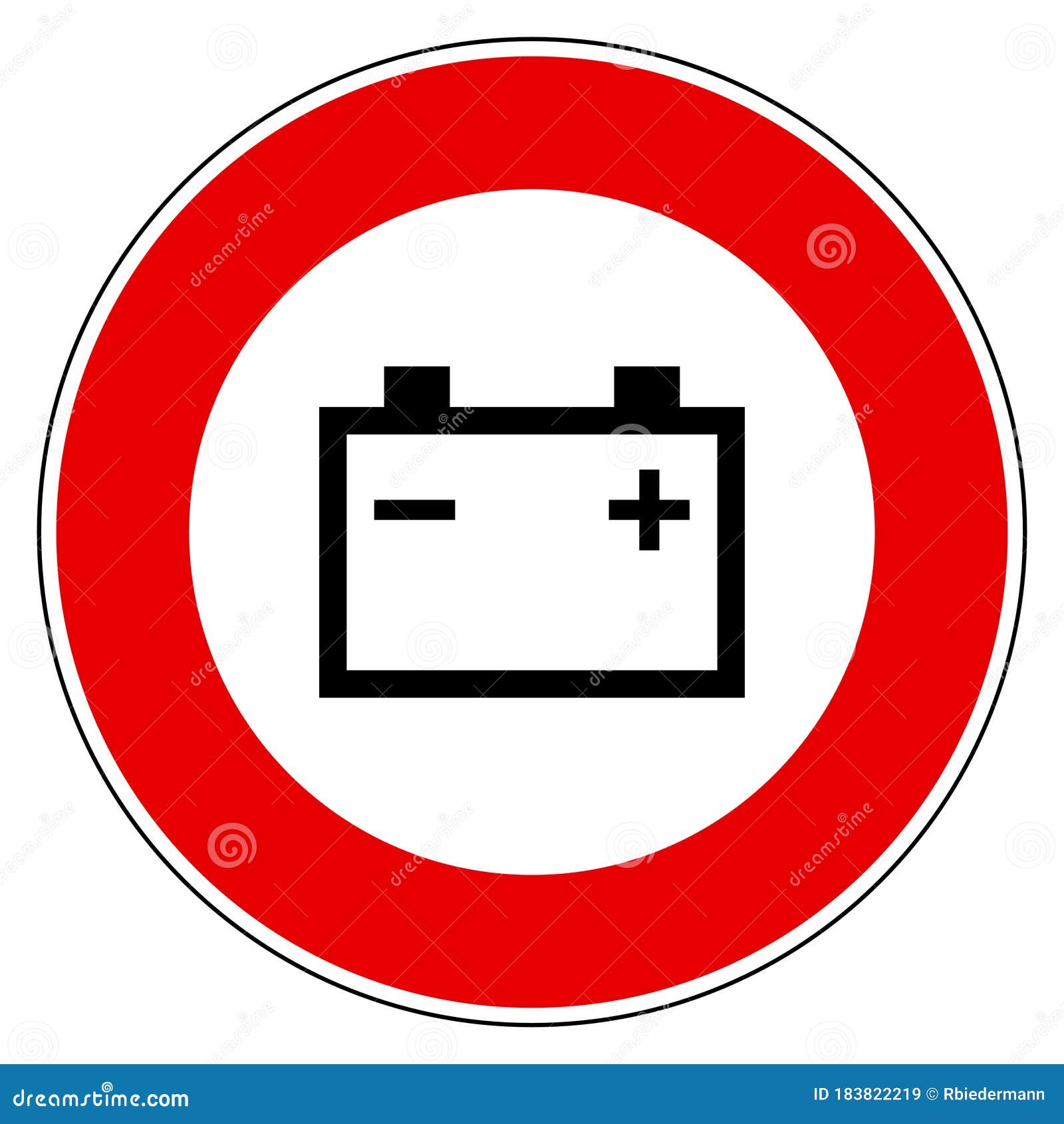 Car Battery and Prohibition Sign Stock Vector - Illustration of power ...