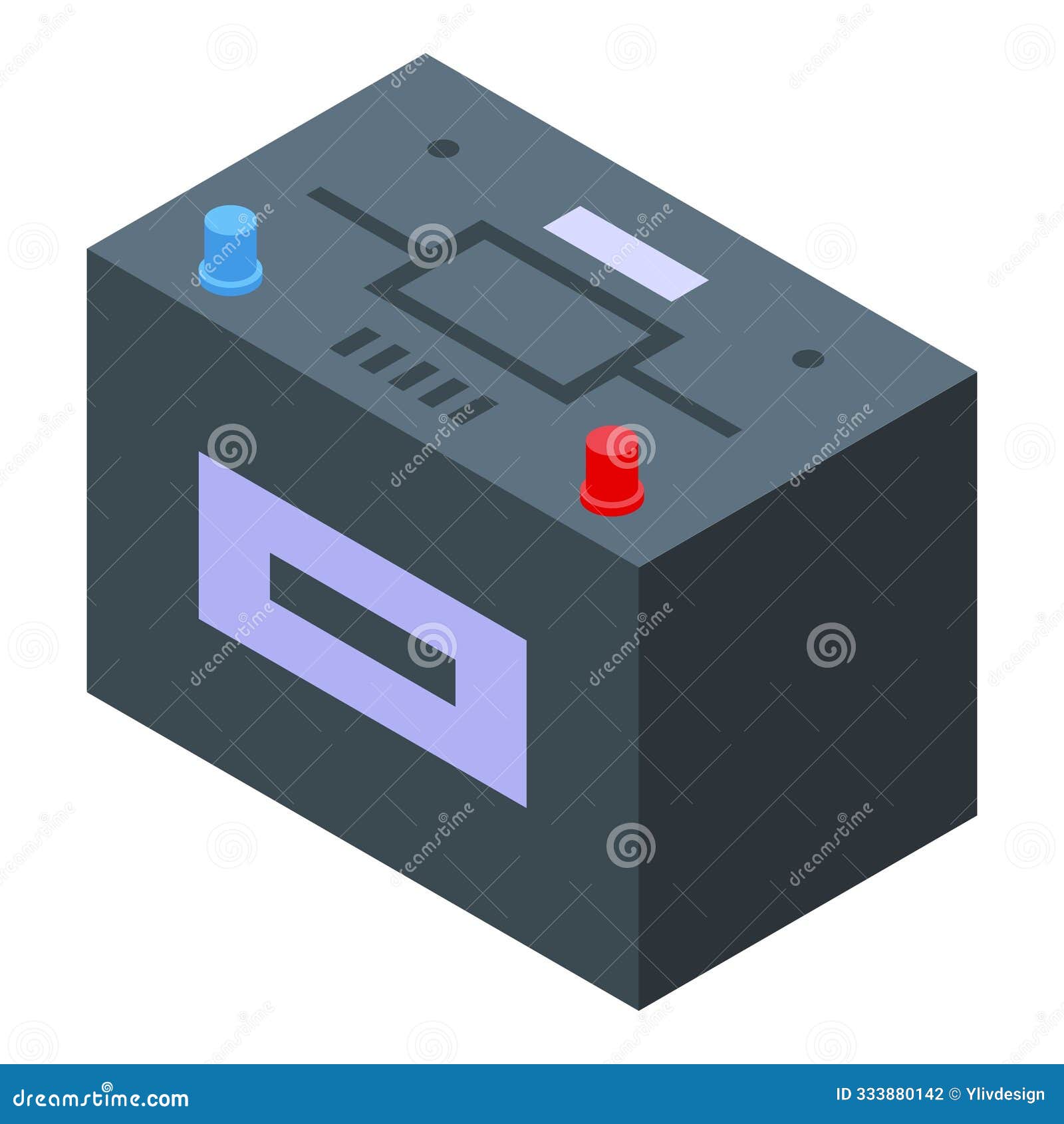 Car Battery Providing Electrical Current Isometric View Stock Vector ...