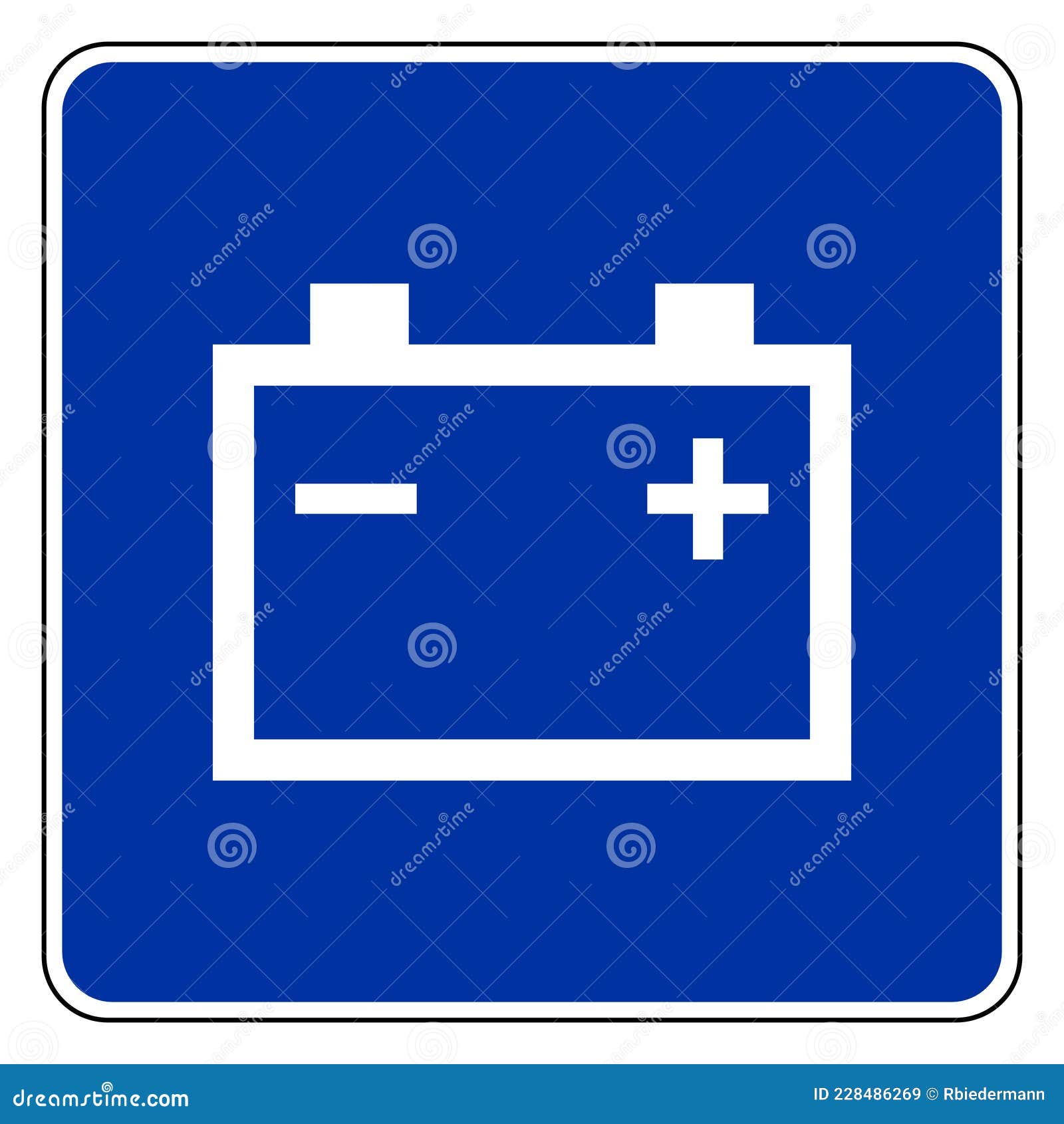 Car battery and road sign stock vector. Illustration of sign - 228486269