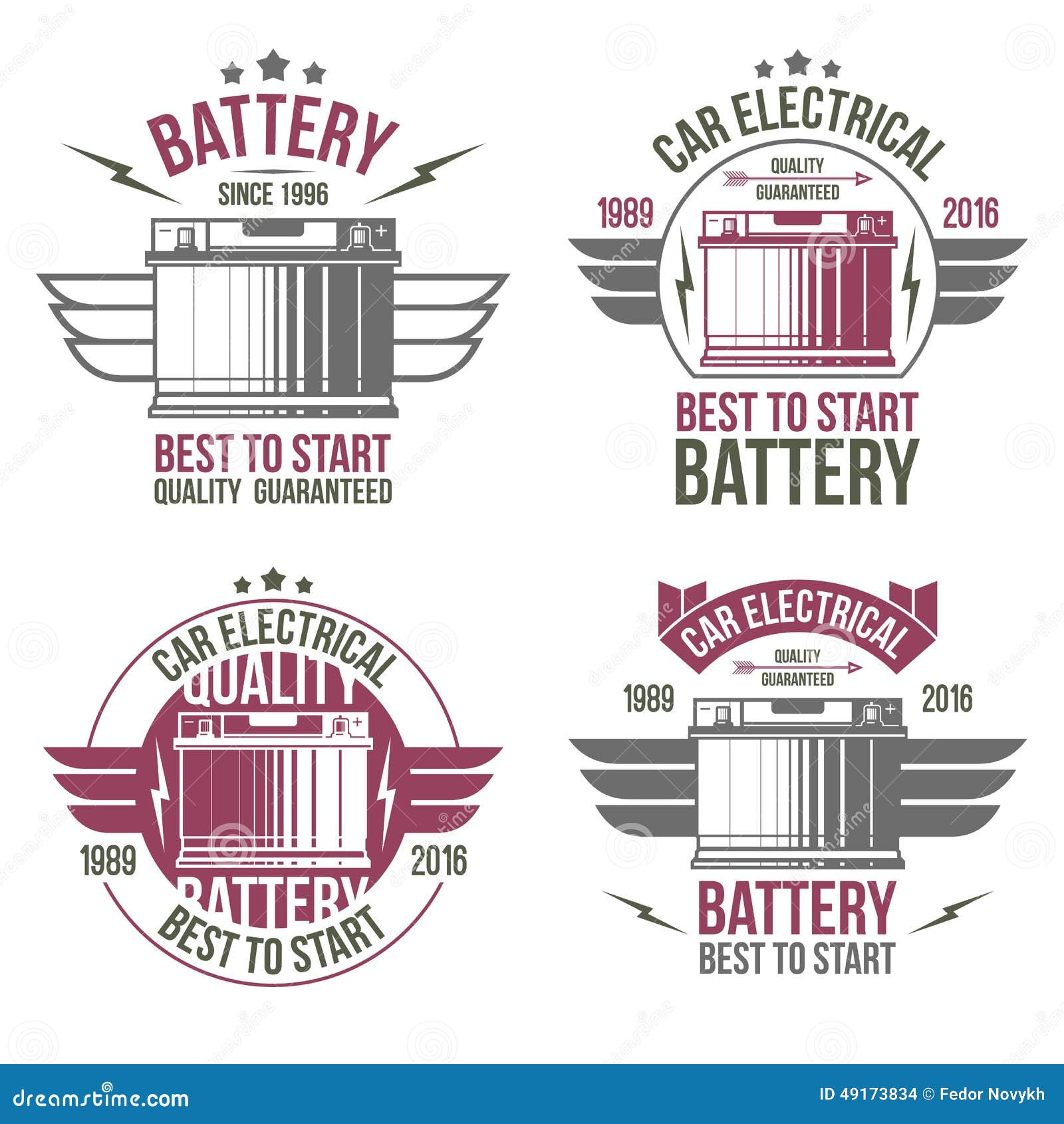 Car battery shop emblems stock vector. Illustration of element - 49173834