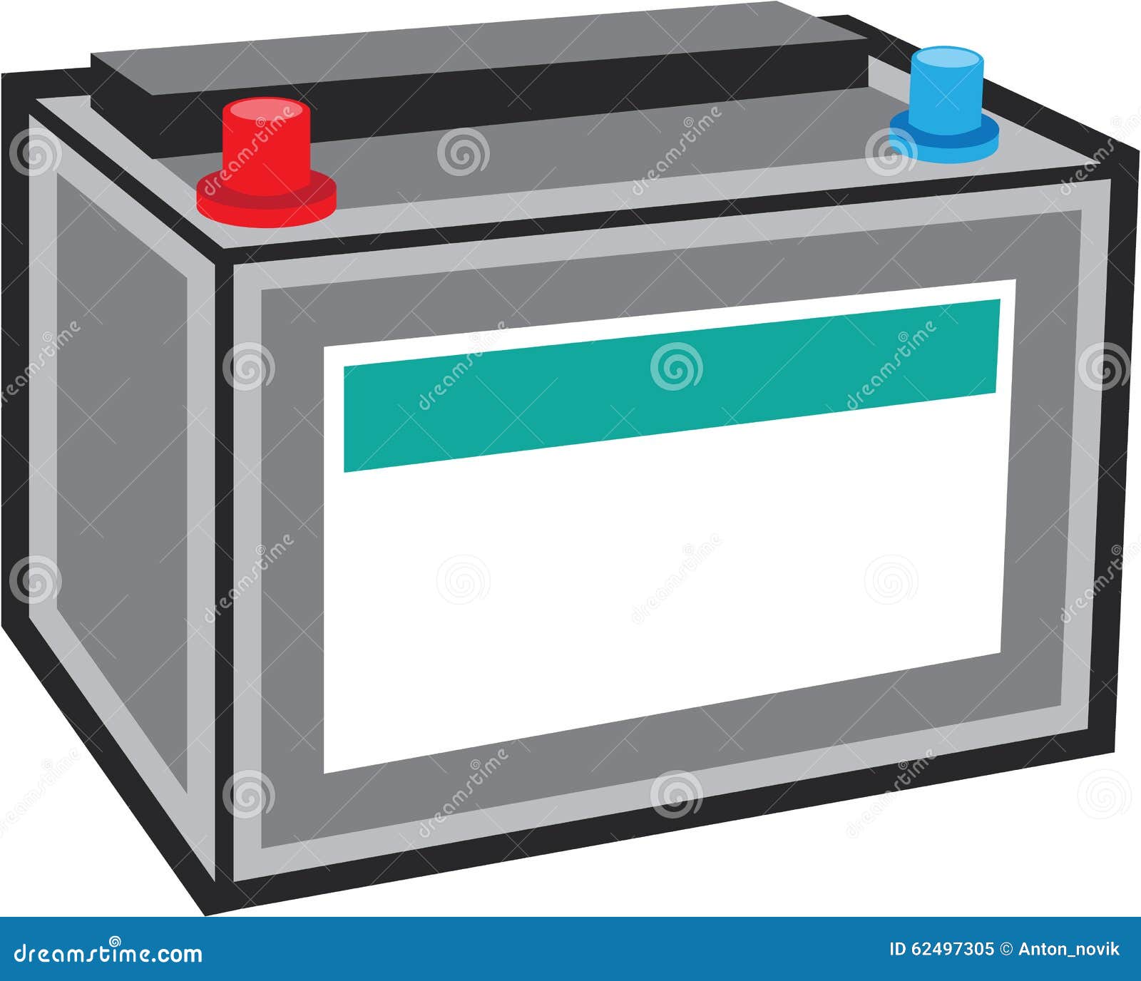 Car Battery 12V - Vector Illustration Isolated On A White Background In ...