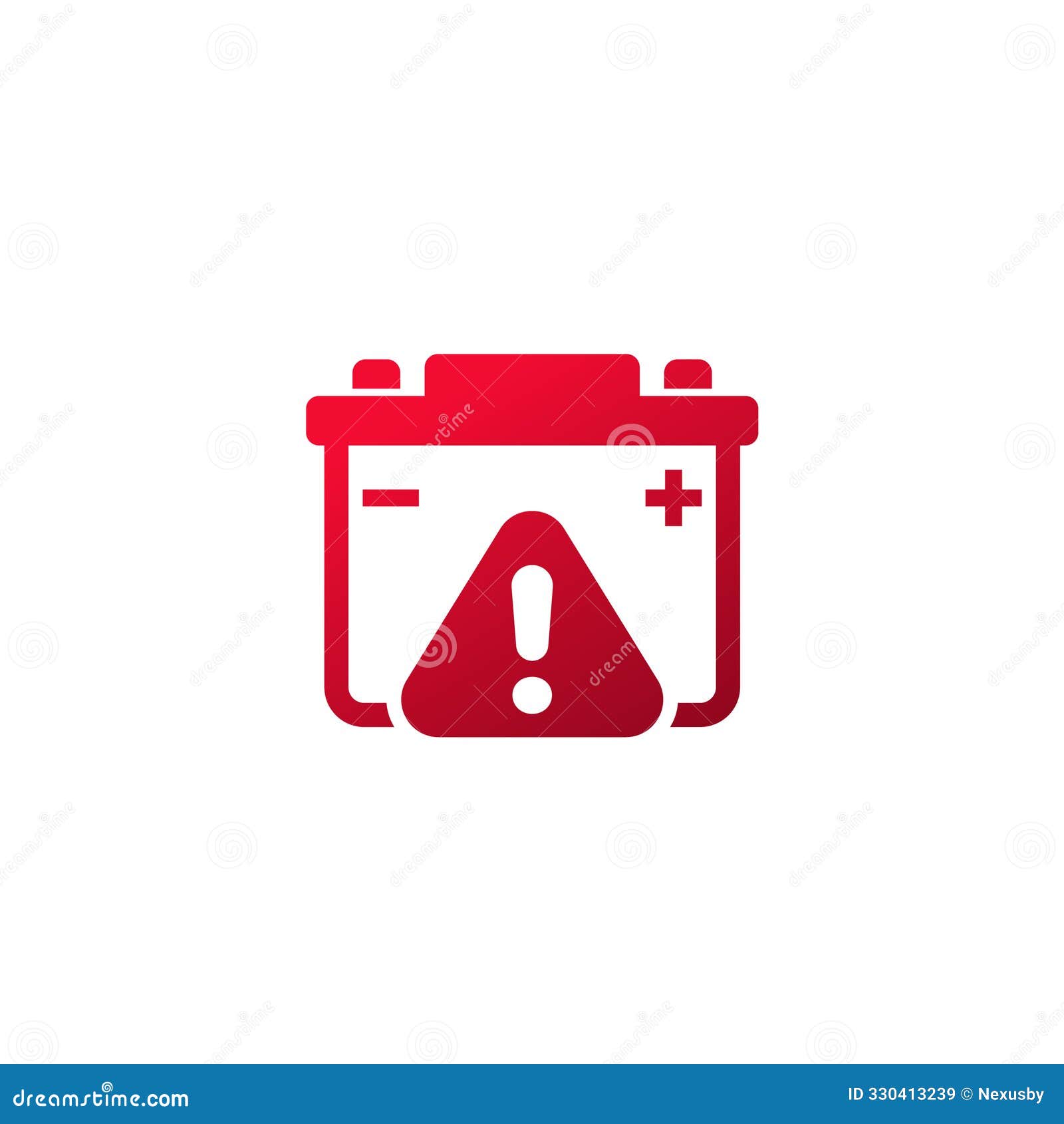 Battery Warning Icon, Vector Pictogram | CartoonDealer.com #332011329