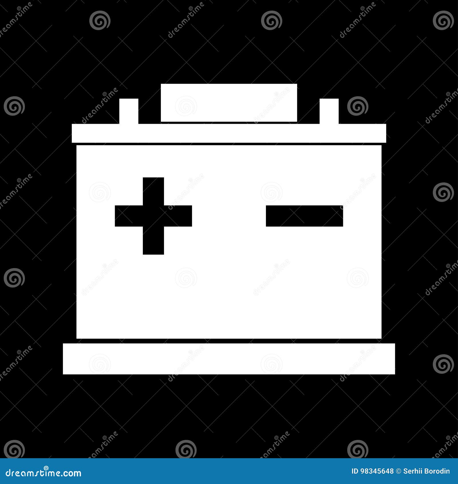 Car Battery White Color Icon . Stock Vector - Illustration of simple ...