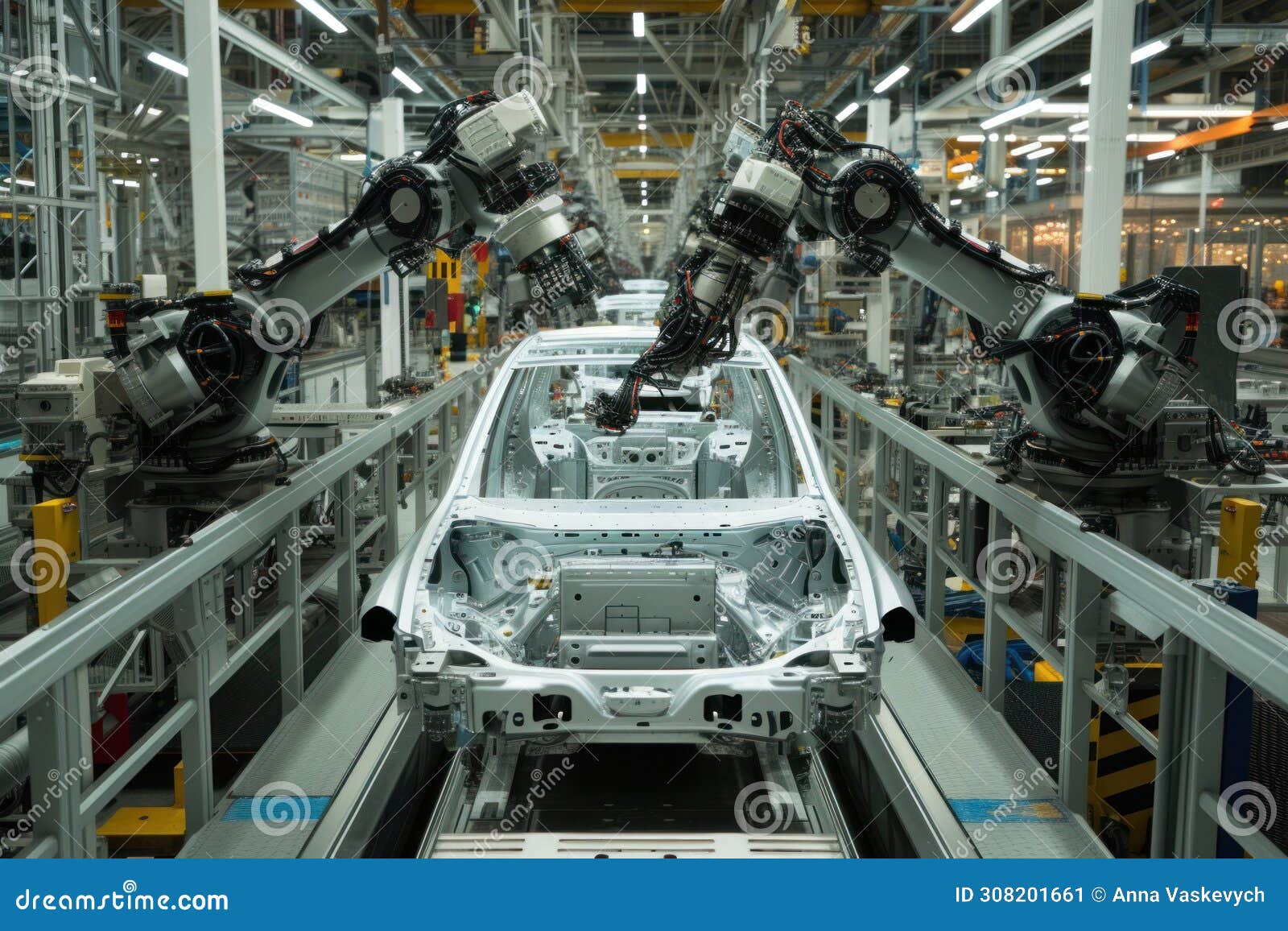 A Car is Being Built on a Production Line in a Factory Stock ...