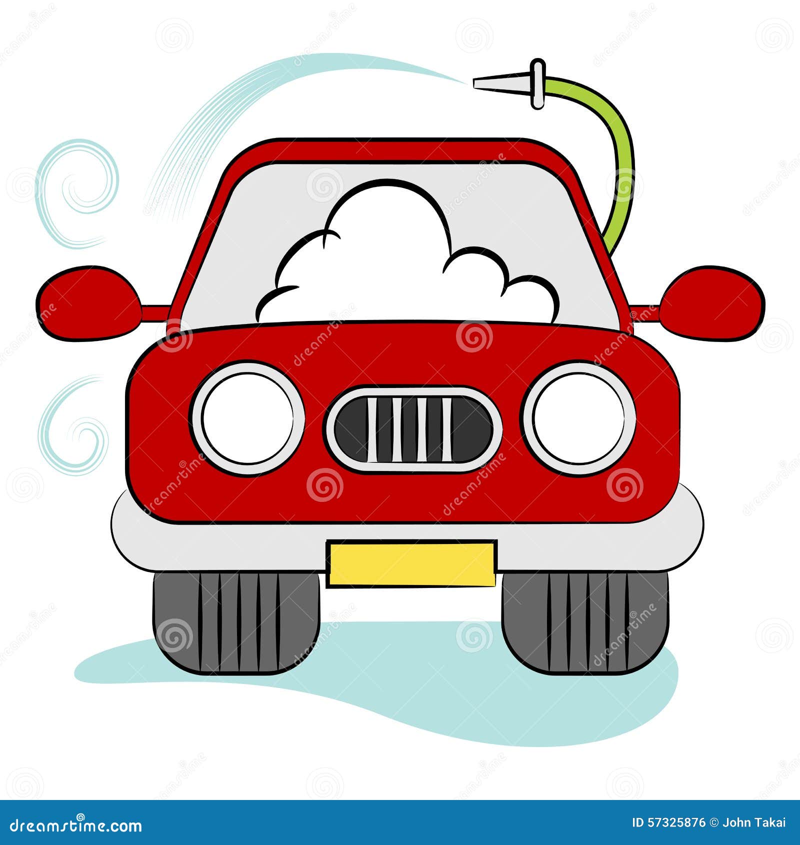 Car Being Washed Cartoon stock vector. Illustration of cleaning - 57325876