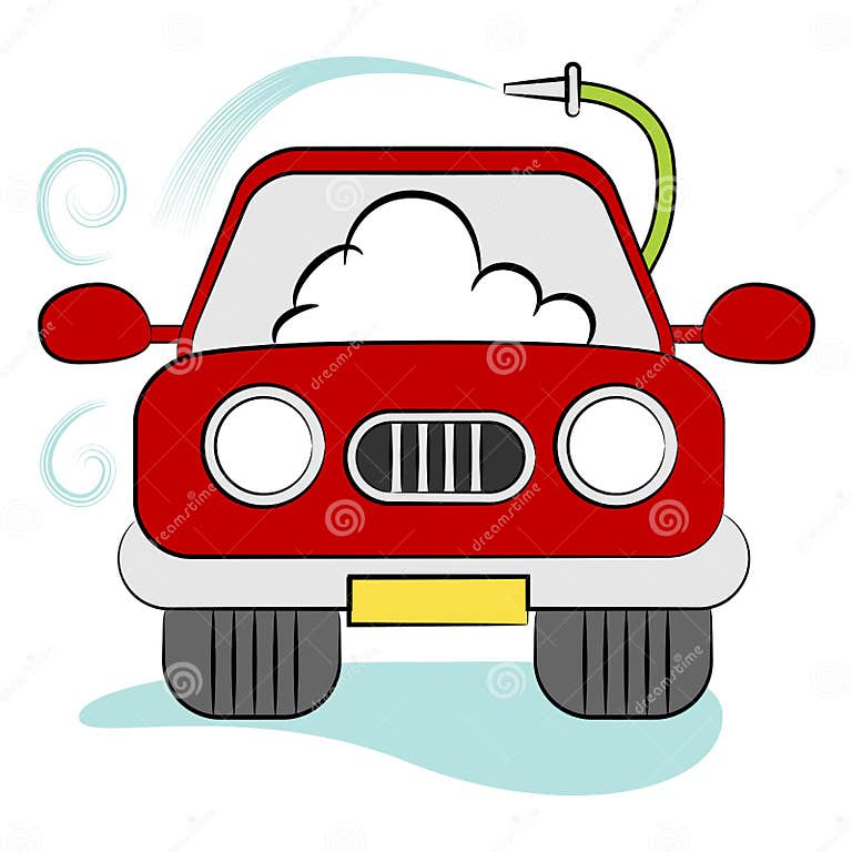 Car Being Washed Cartoon stock vector. Illustration of cleaning - 57325876