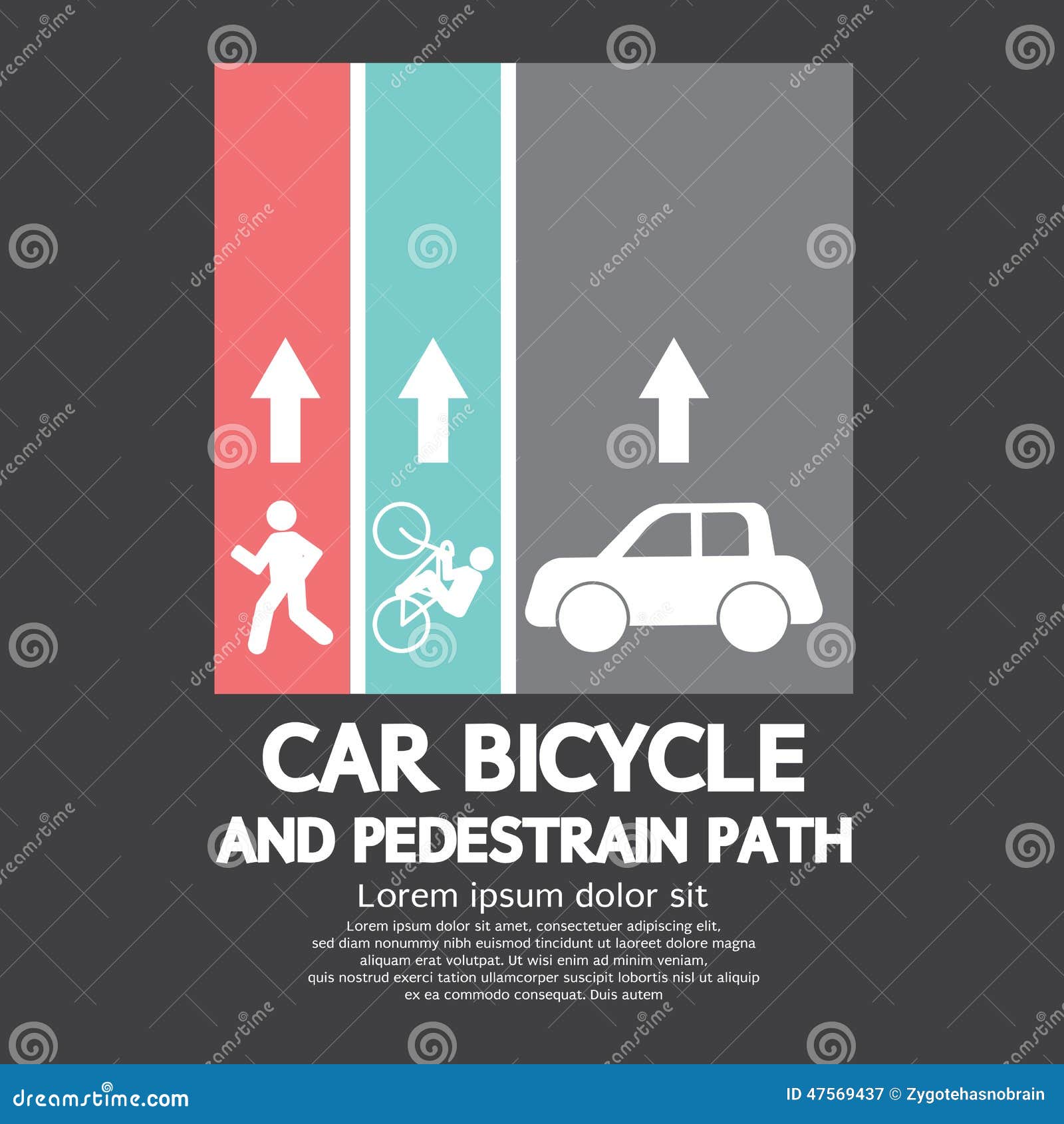 The Pedestrian Path Sign. Blue Circle. Vector Image. | CartoonDealer ...