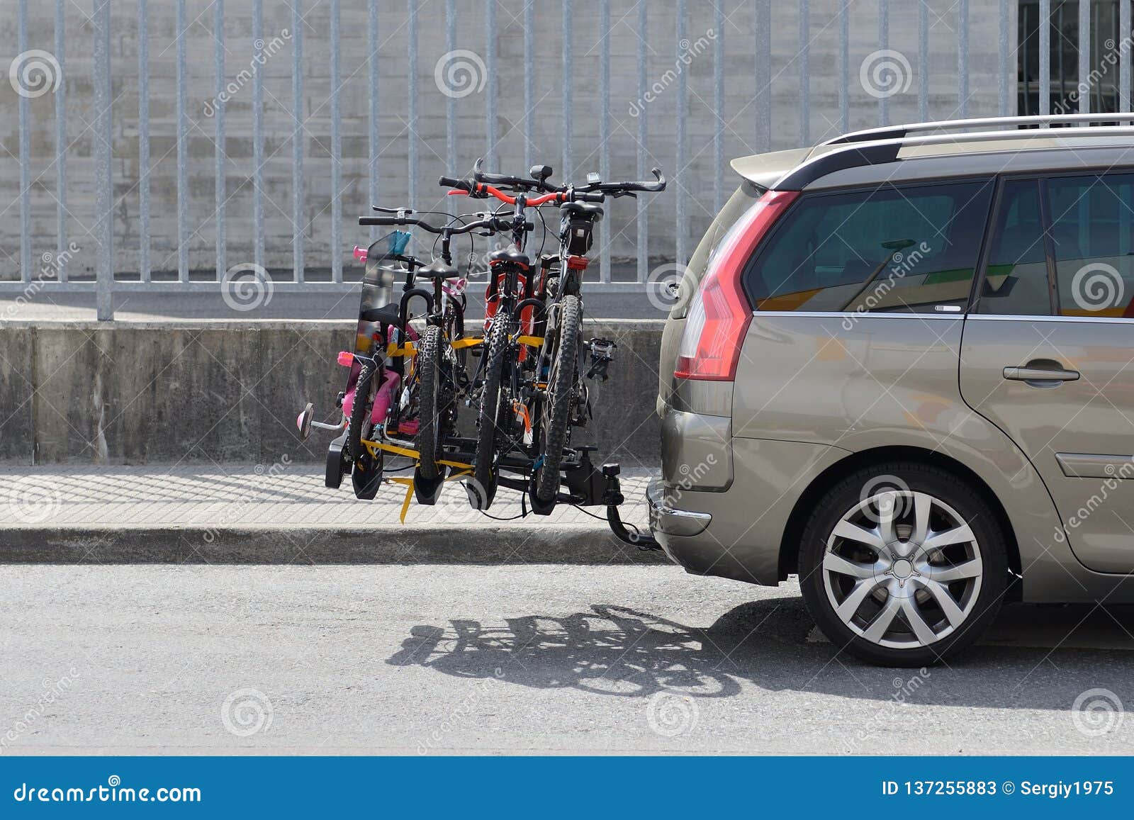 Bicycle Rack On A Car Covered In Ice After Frozen Rain Stock Photo ...