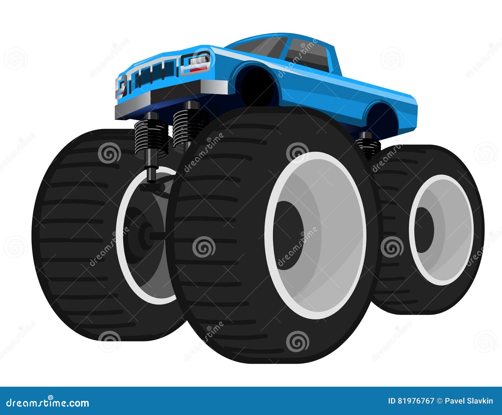 Car on big wheels stock vector. Illustration of heavy - 81976767