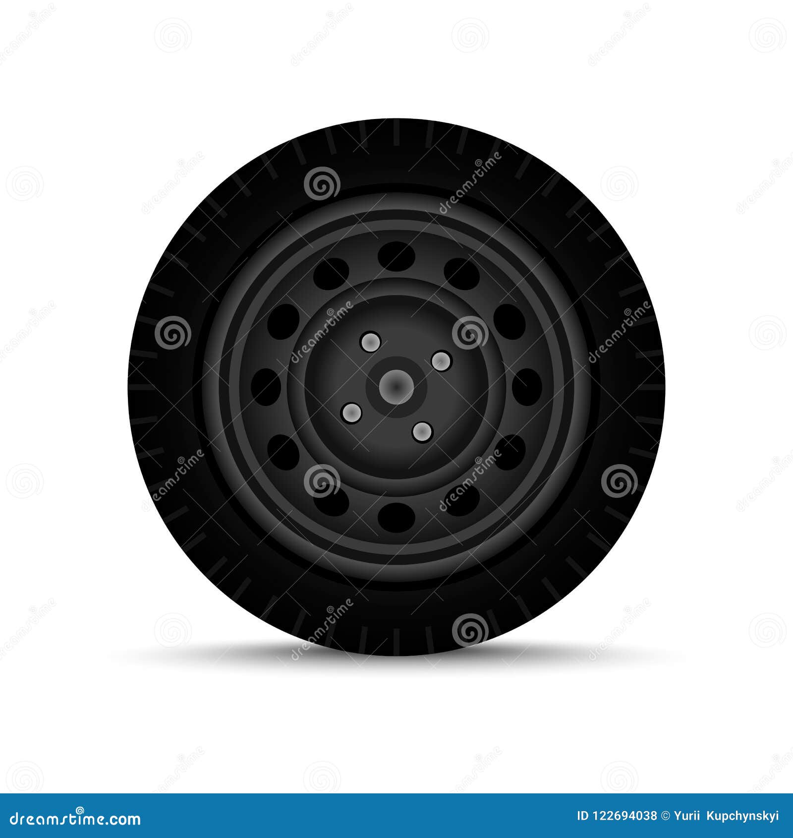 Car black wheel stock illustration. Illustration of black - 122694038