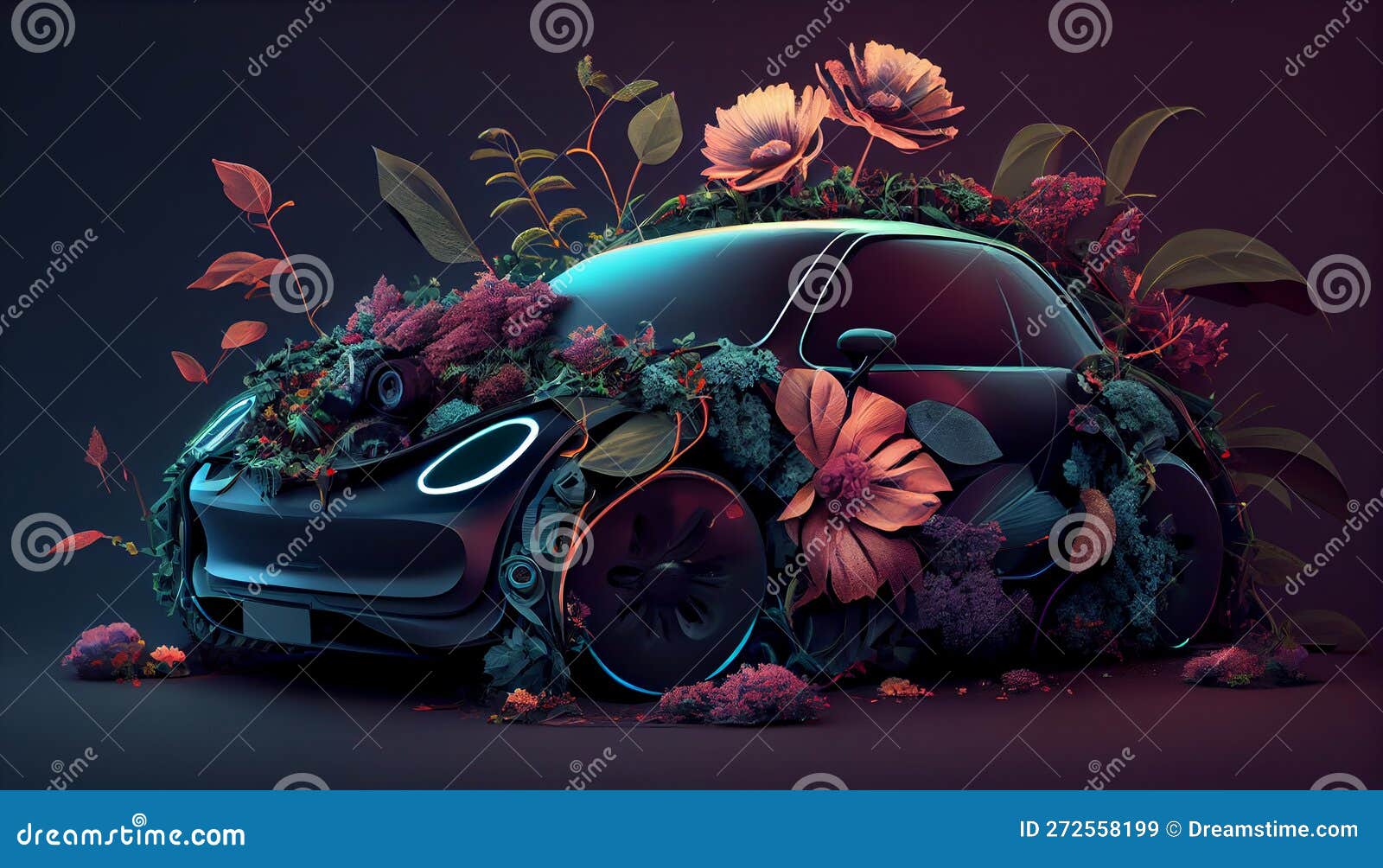 Car with a Blossom Bouquet, Speed Celebration ,generative AI Stock ...