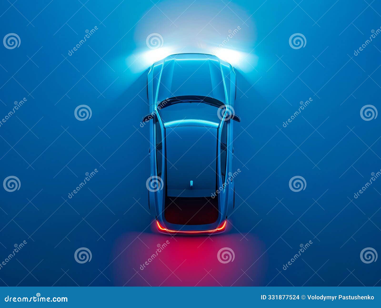 A Car with a Blue Light on the Roof of it Stock Photo - Image of glow ...