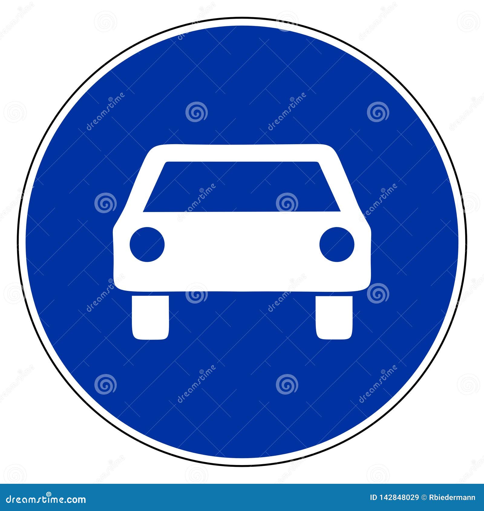Car and blue sign stock vector. Illustration of white - 142848029