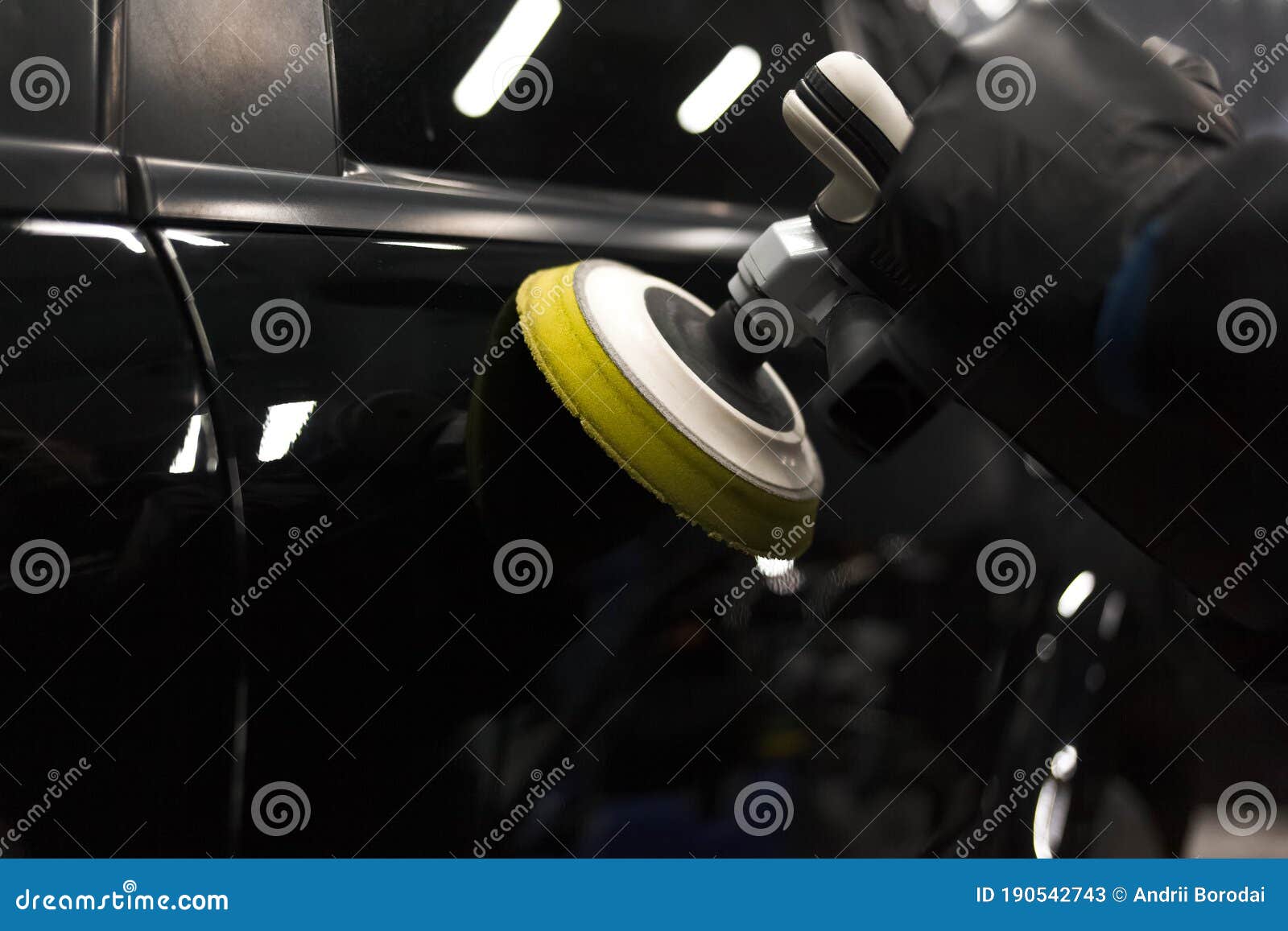 Car Body Polishing Process at the Detailing Workshop Stock Image ...