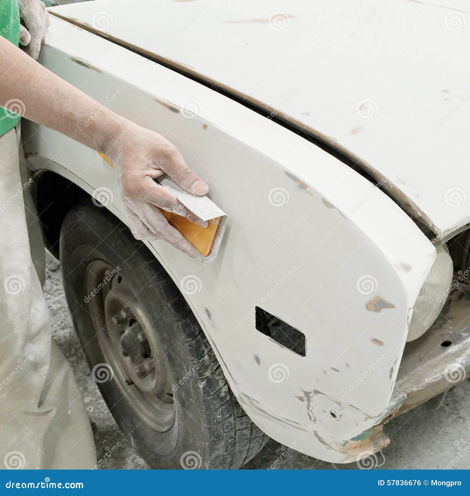 Car Body Work Auto Repair Paint after the Accident. Stock Photo - Image ...
