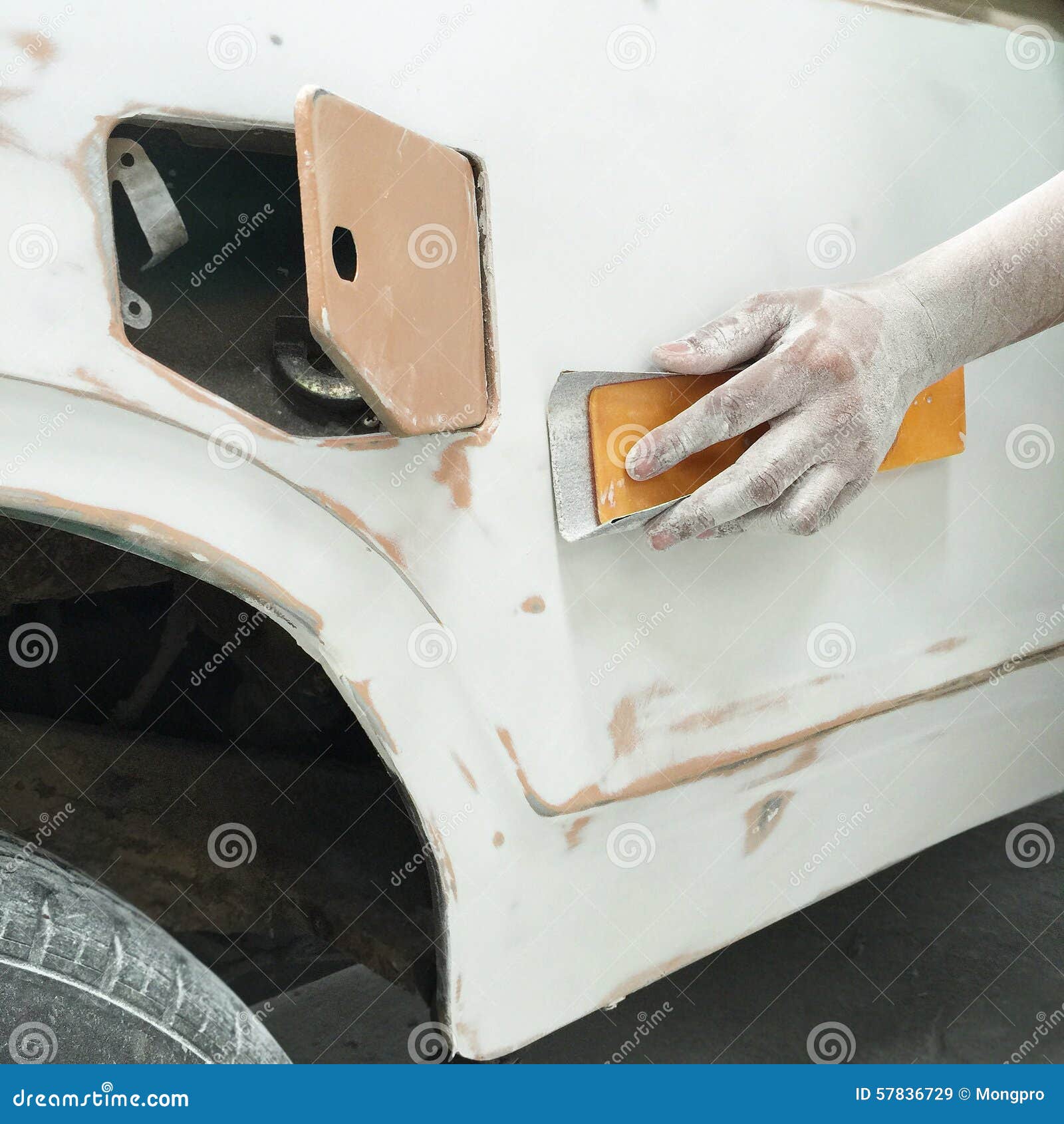 Car Body Work Auto Repair Paint after the Accident. Stock Image - Image ...