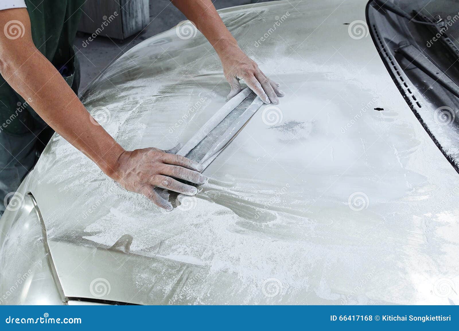 Car Body Work Auto Repair Paint after the Accident. Stock Photo - Image ...