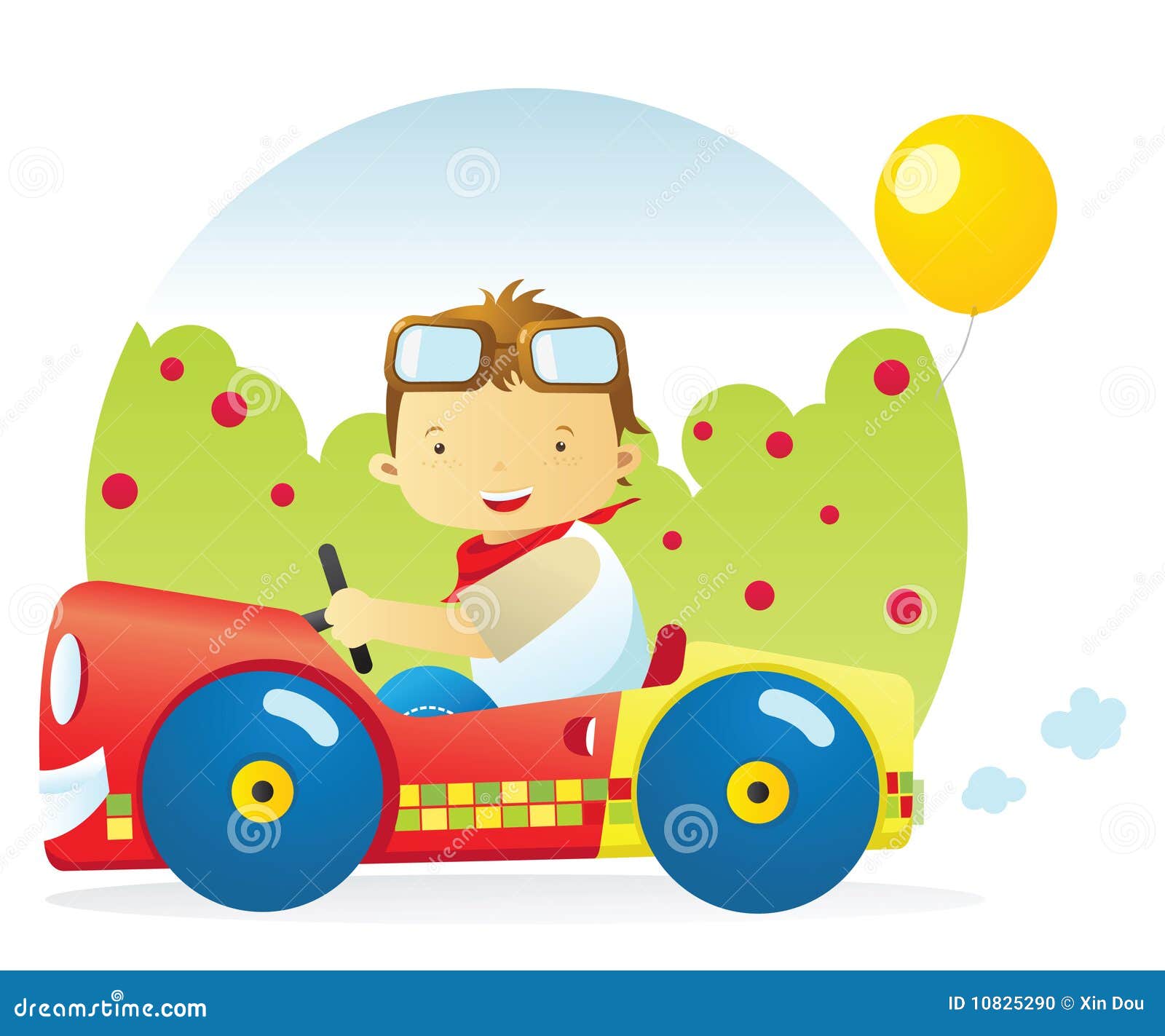 Car boy stock vector. Illustration of lawn, balloon, outdoor - 10825290