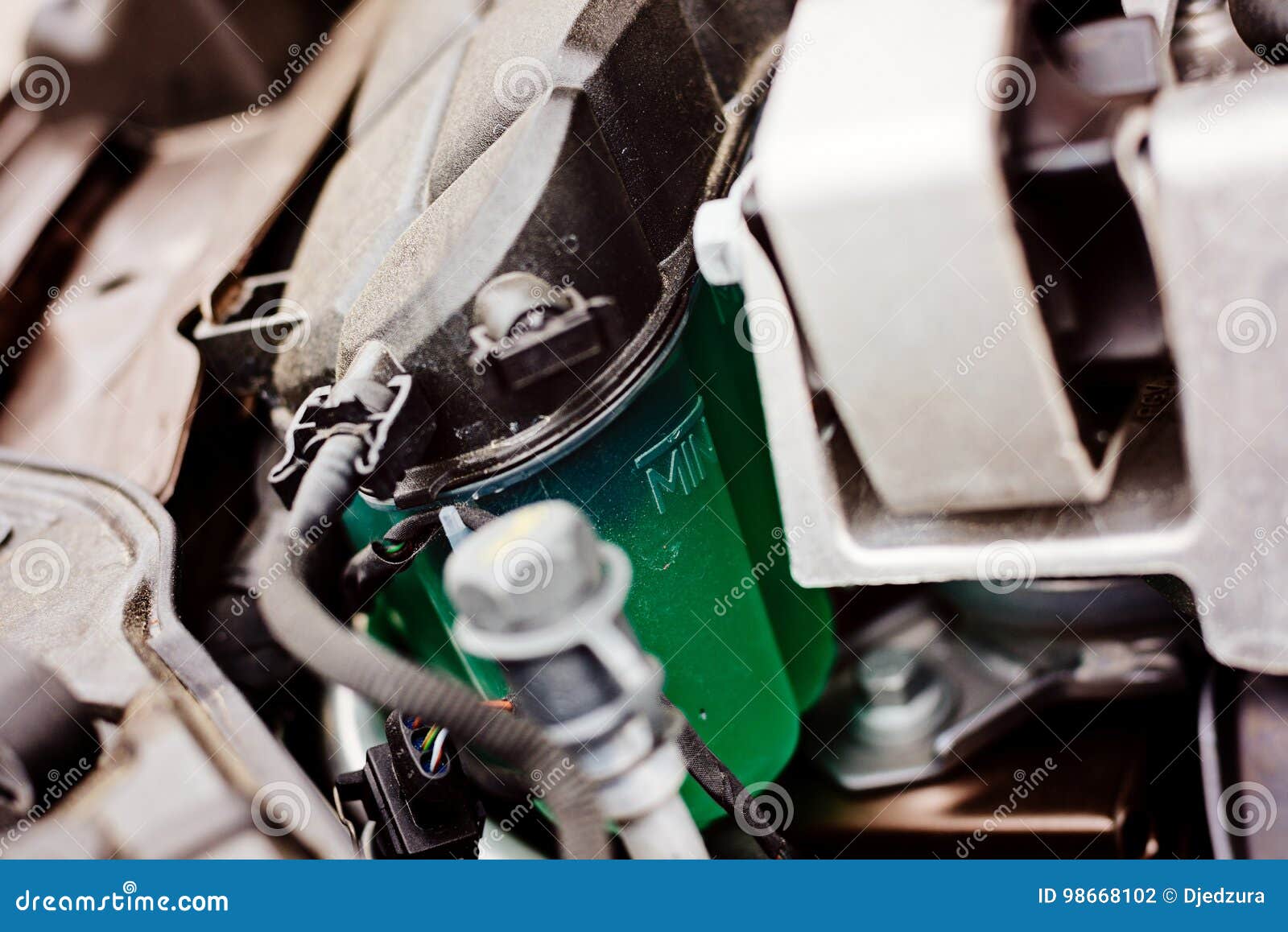 Car brake fluid tank. stock photo. Image of automotive - 98668102