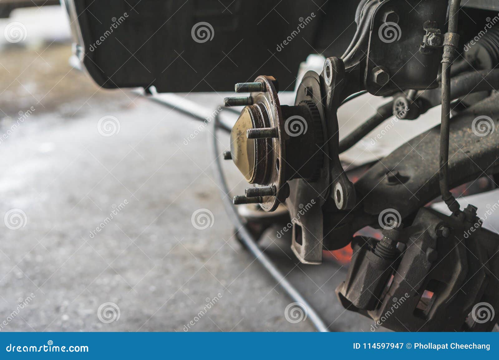 Car Brake Repair at Service Station Stock Image - Image of brakes ...