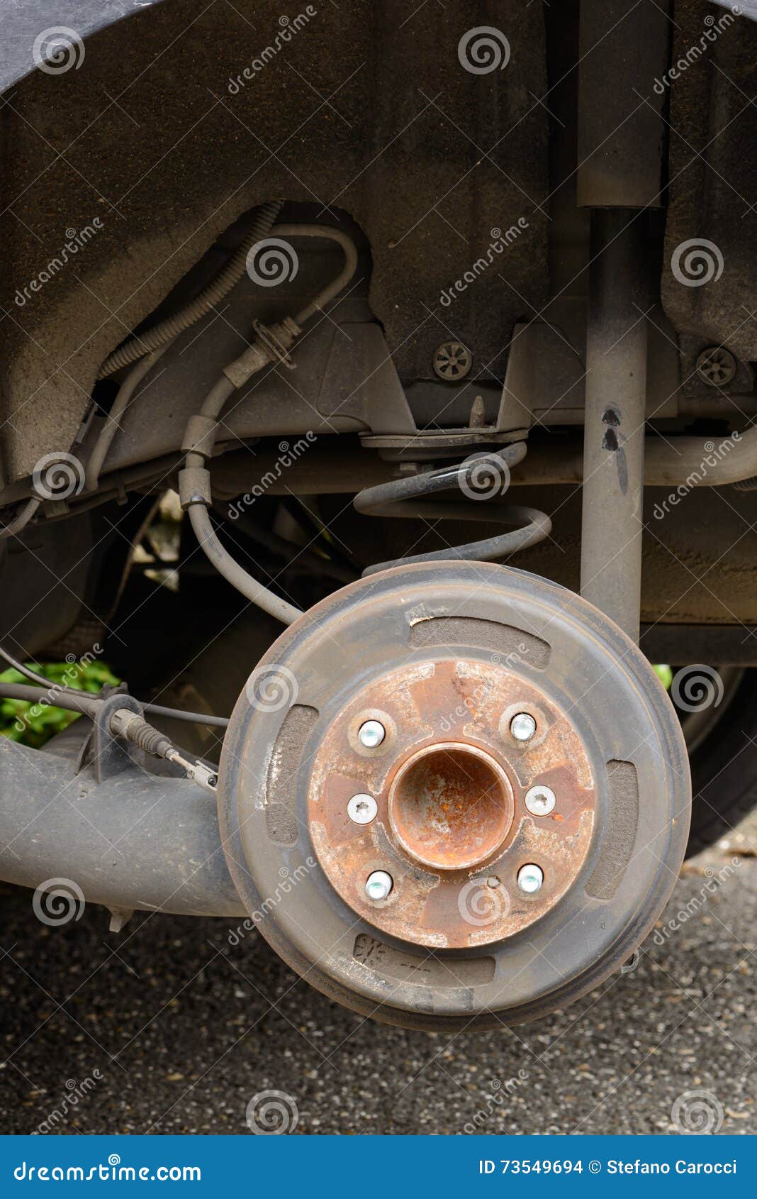 Car Brakes and Shock Absorber Stock Photo - Image of hole, wheel: 73549694