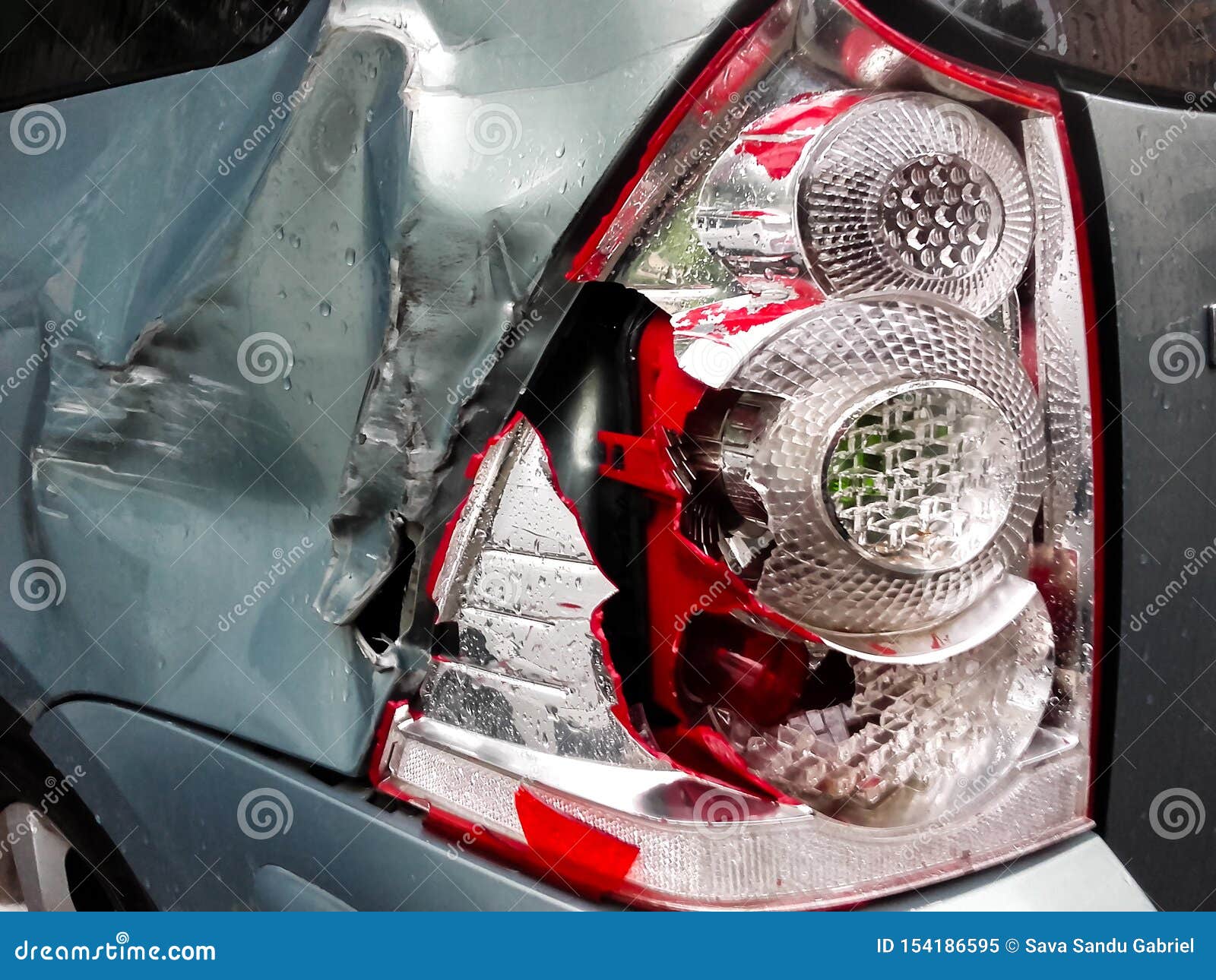 Car Break-out Headlamp after an Accident Stock Image - Image of ...