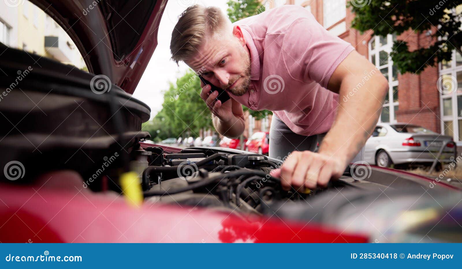 Car Breakdown stock photo. Image of broken, auto, male - 285340418