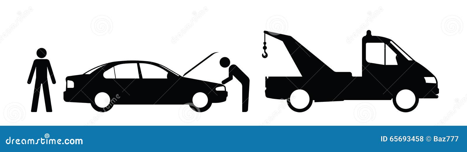 Breakdown Truck And Car Cartoon Vector | CartoonDealer.com #65654429