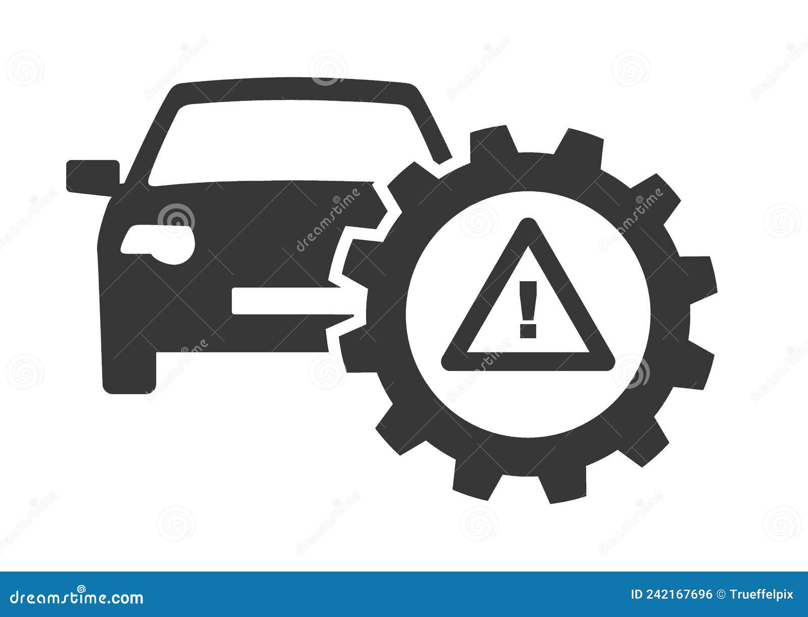 Car Breakdown - Vector Icon with Warning Triangle Stock Illustration ...