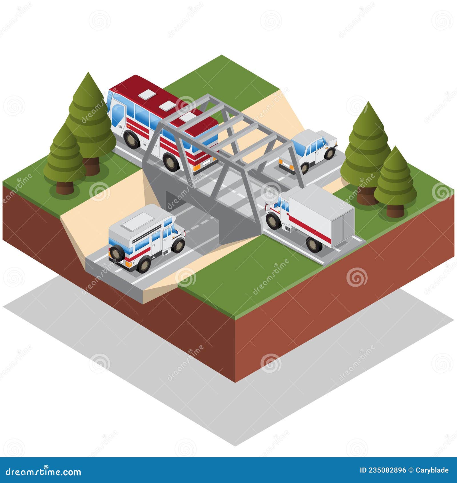 The car bridge. stock vector. Illustration of machine - 235082896