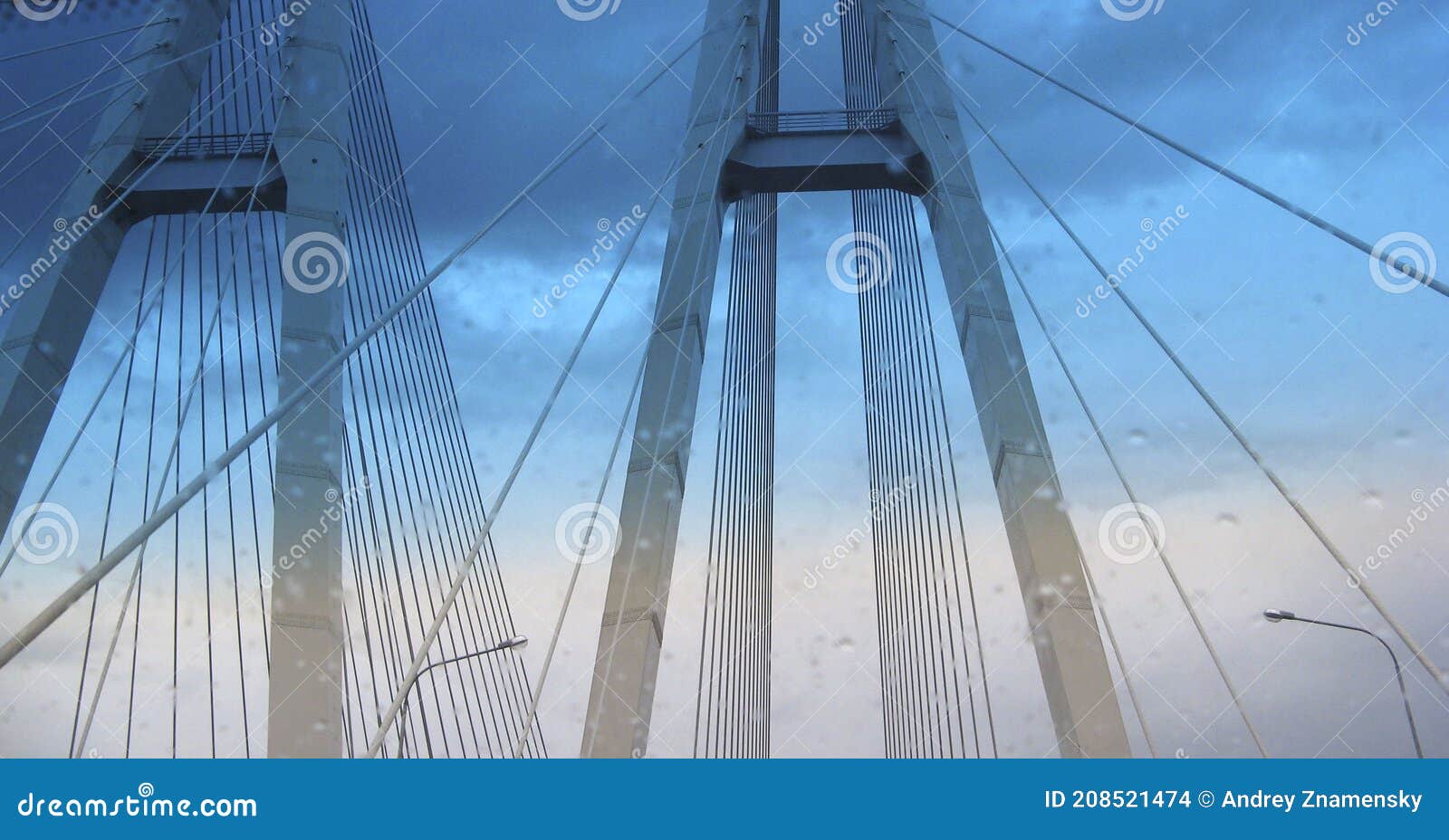 Car Bridge from Car Window in Rain Stock Photo - Image of bridge ...