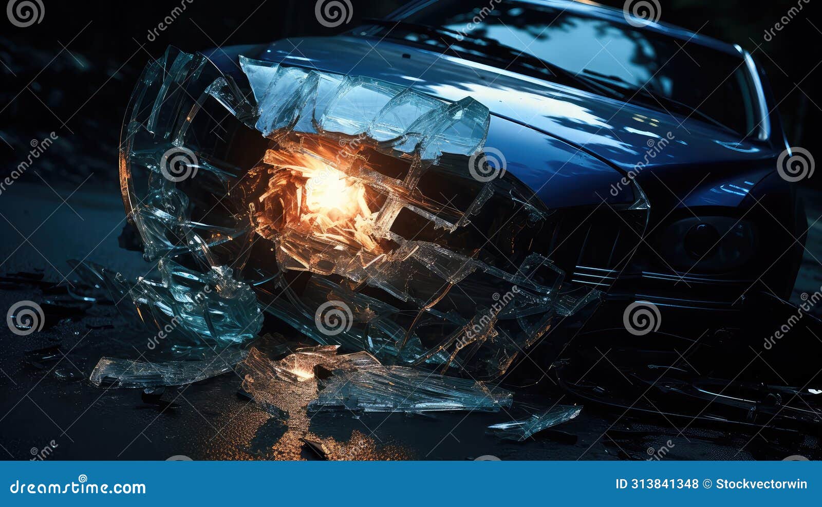 Car broken light stock illustration. Illustration of reminder - 313841348