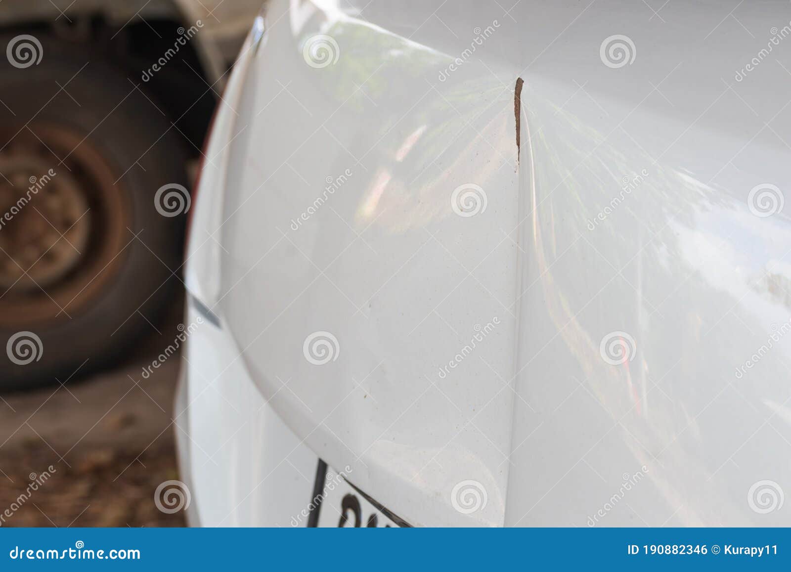 Car a Broken Rear Bumper, Damage Car Accident. Stock Photo - Image of ...