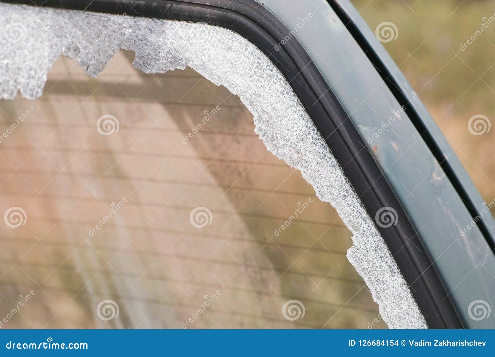 Broken Side Window of the Car Outdoor Stock Photo - Image of ...