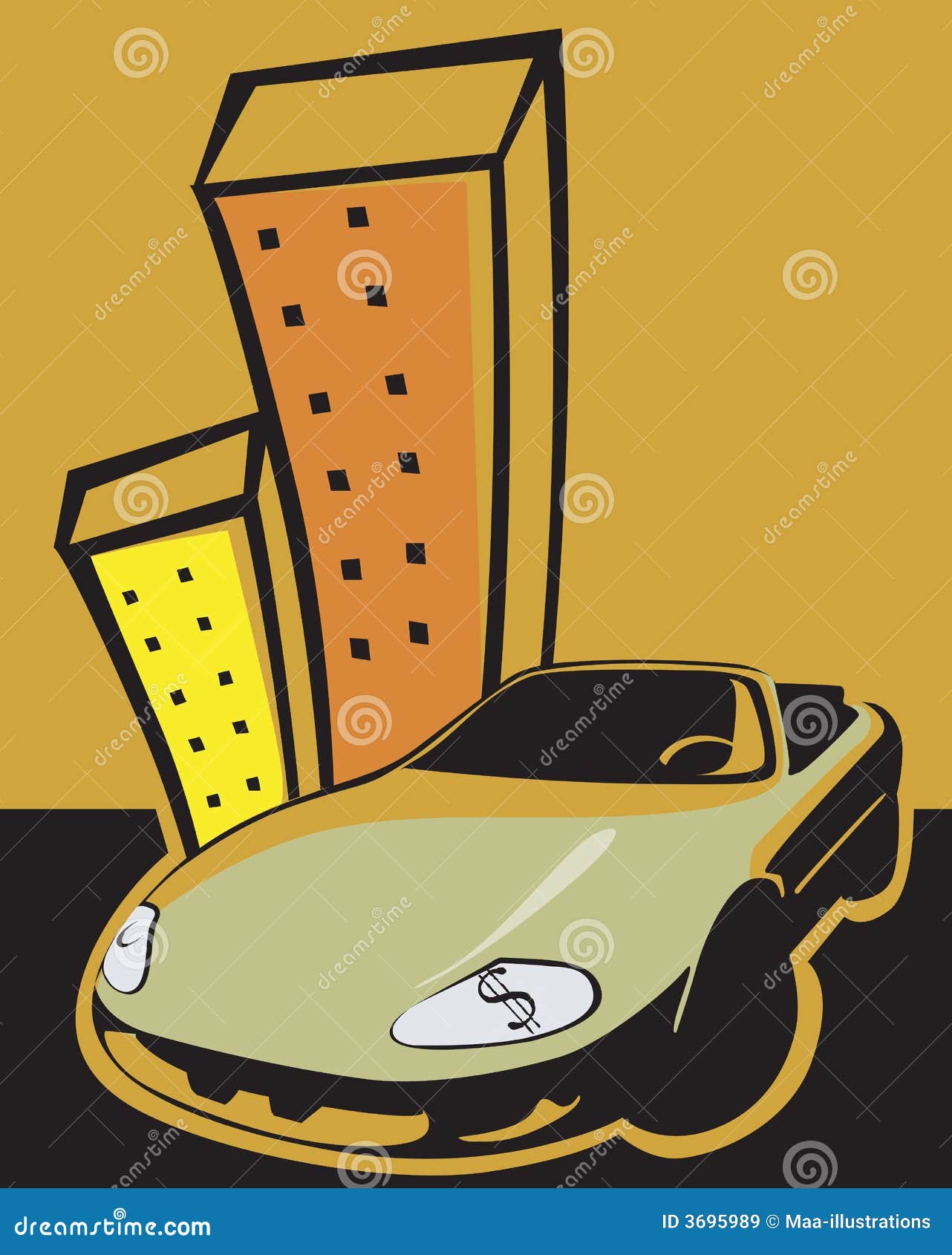 Car And Building Picture. Image: 3695989