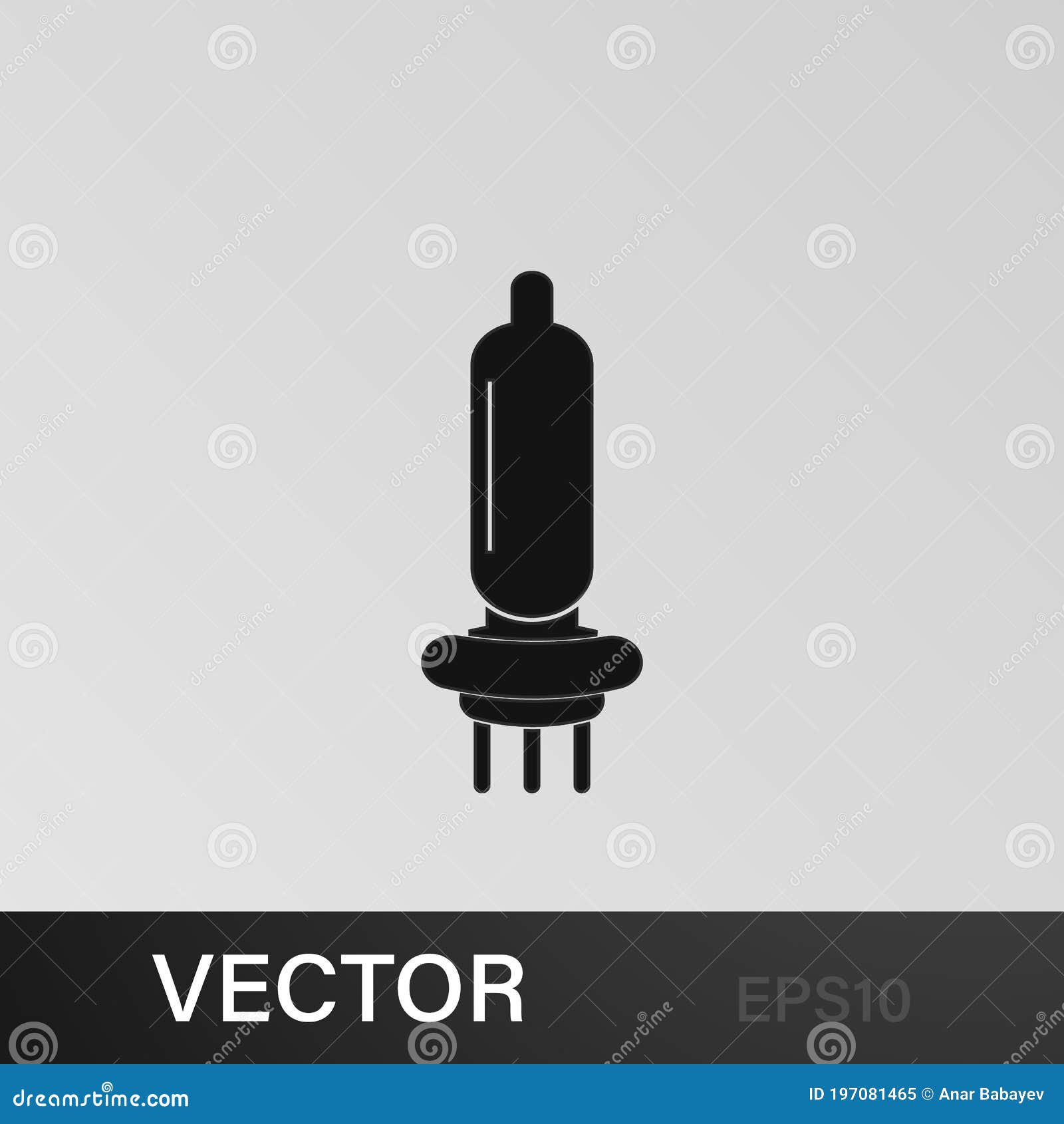 Car Bulb Illustration Icon on Gray Background Stock Illustration ...