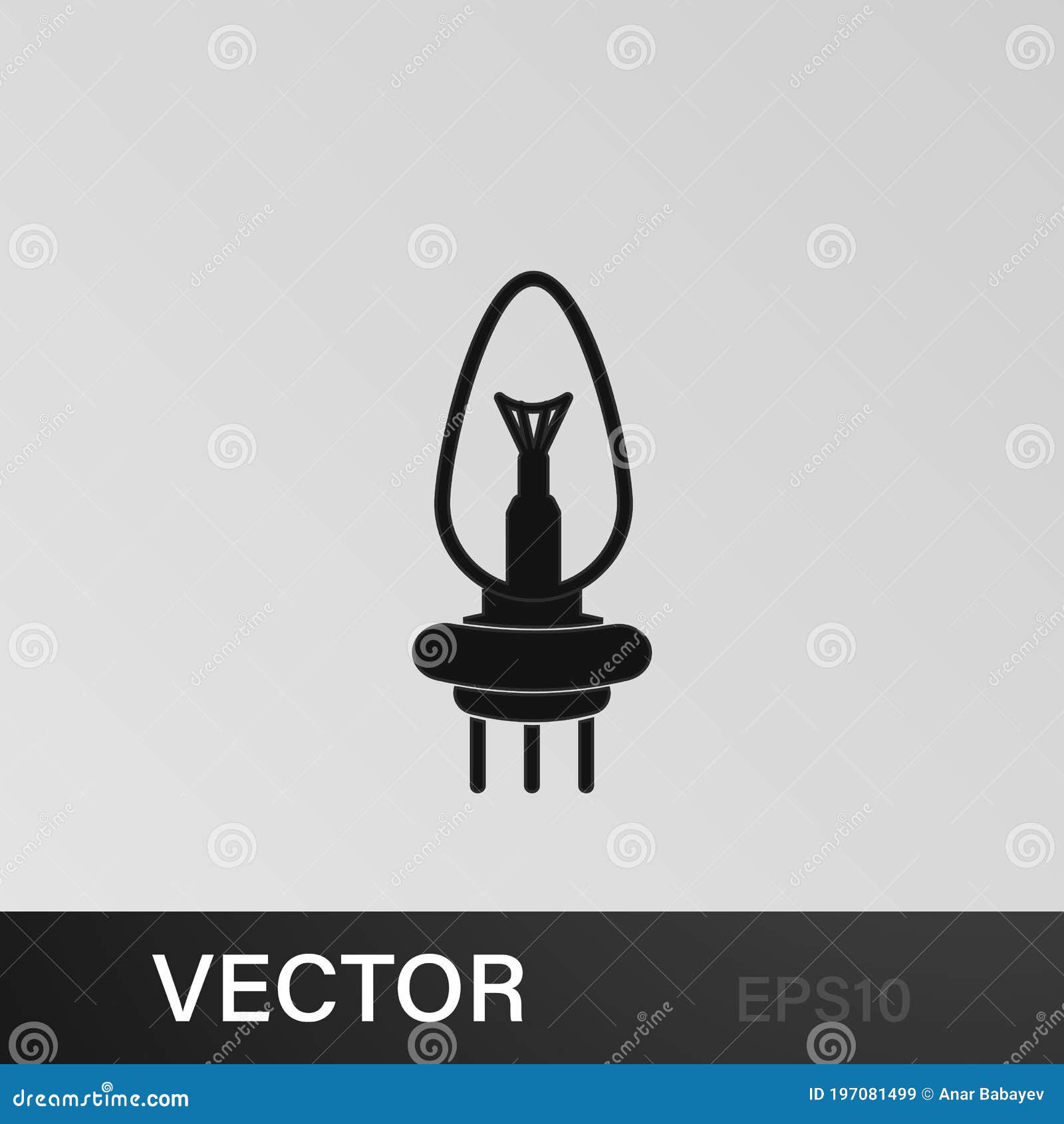 Car Bulb Illustration Icon on Gray Background Stock Illustration ...