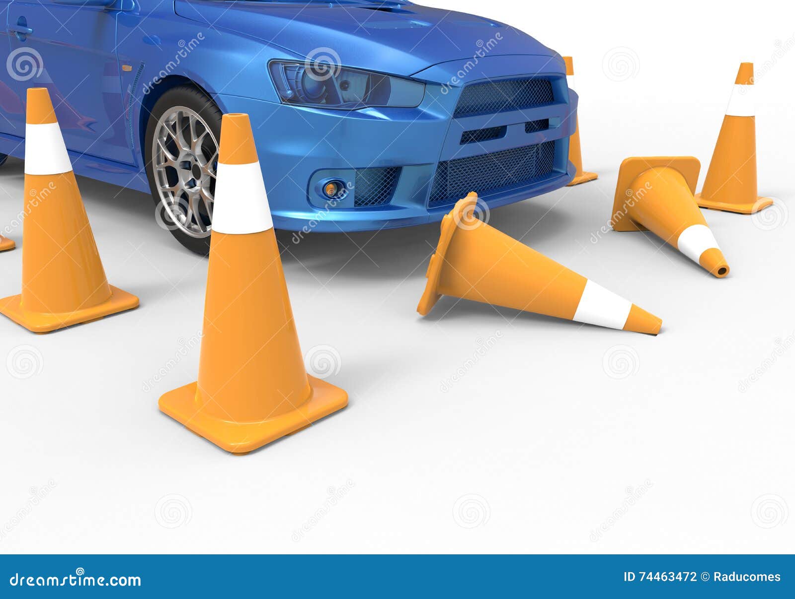 Car Bumping Two Traffic Cones Stock Illustration | CartoonDealer.com ...