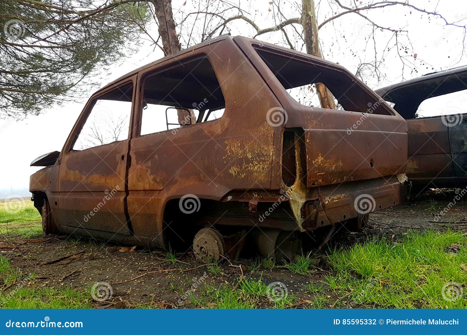 Car Burned, Abandoned and Rusty Stock Photo - Image of autumn, retro ...