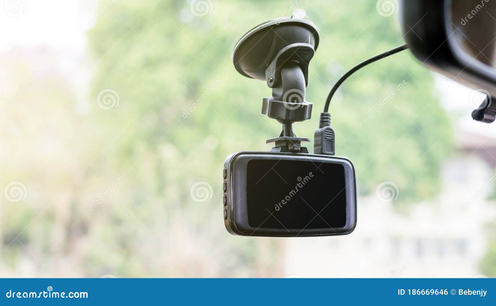 Car Camera Installed on a Windshield Stock Photo - Image of blur ...